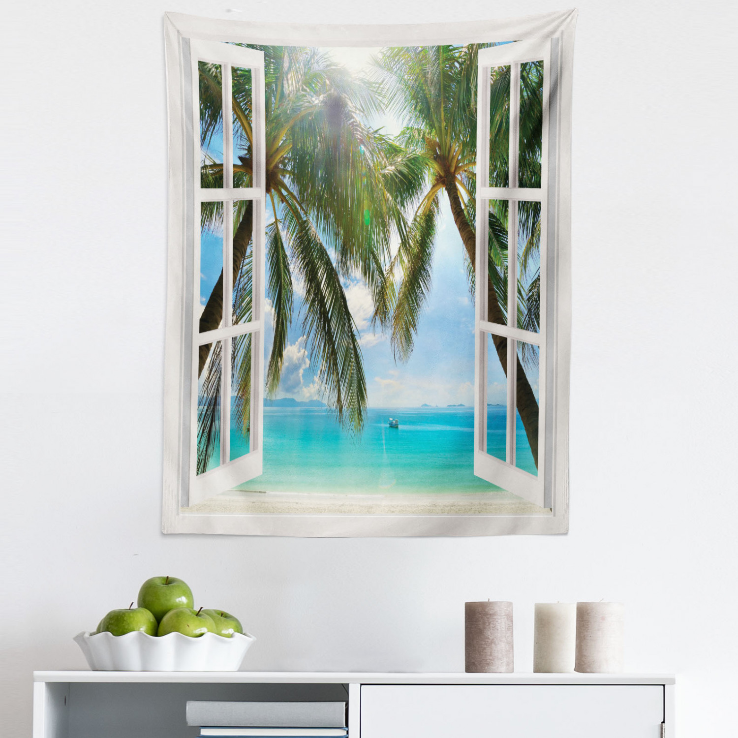 Tropical Tapestry, Window to the Exotic Beach Landscape Pastoral ...
