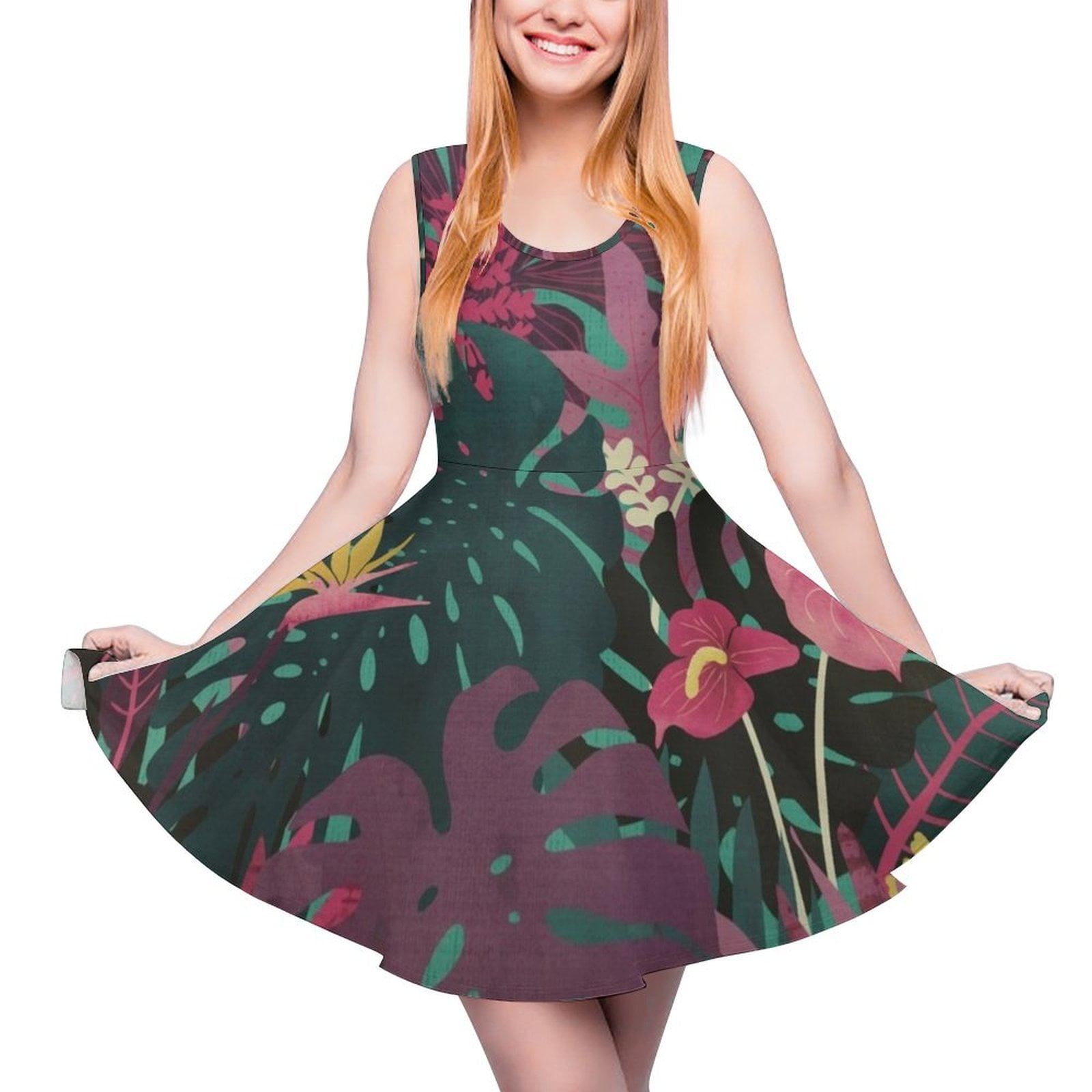 Tropical Tendencies Sleeveless Dress beach outfits for women prom dresses 2024 - Walmart.com