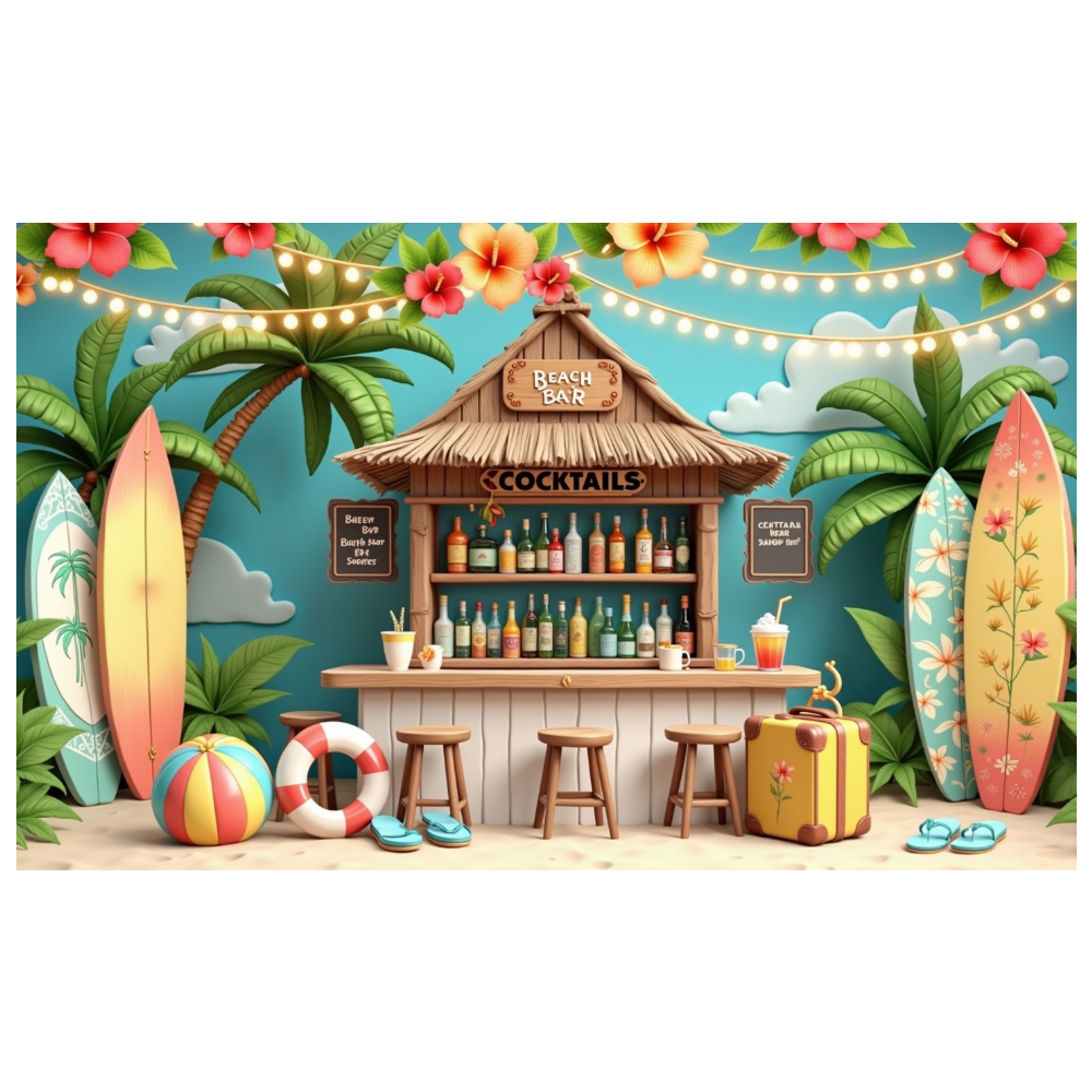 Tropical Theme Beach Bar Summer Party Decoration Outdoor Event Banner ...