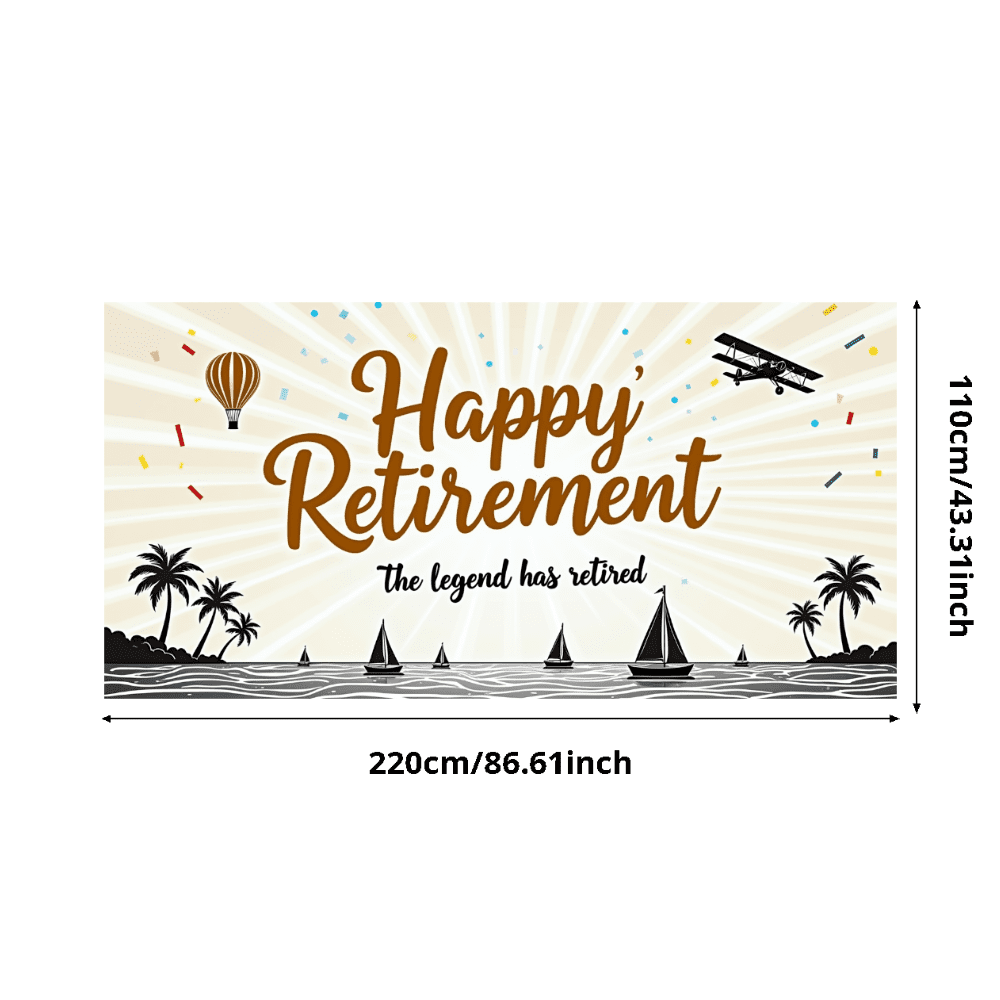Tropical Theme Happy Retirement Beach Banner Palm Trees Travel for ...