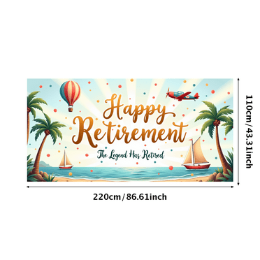 Colorful Theme Retirement Banner Tropical Design Outdoor Celebration ...