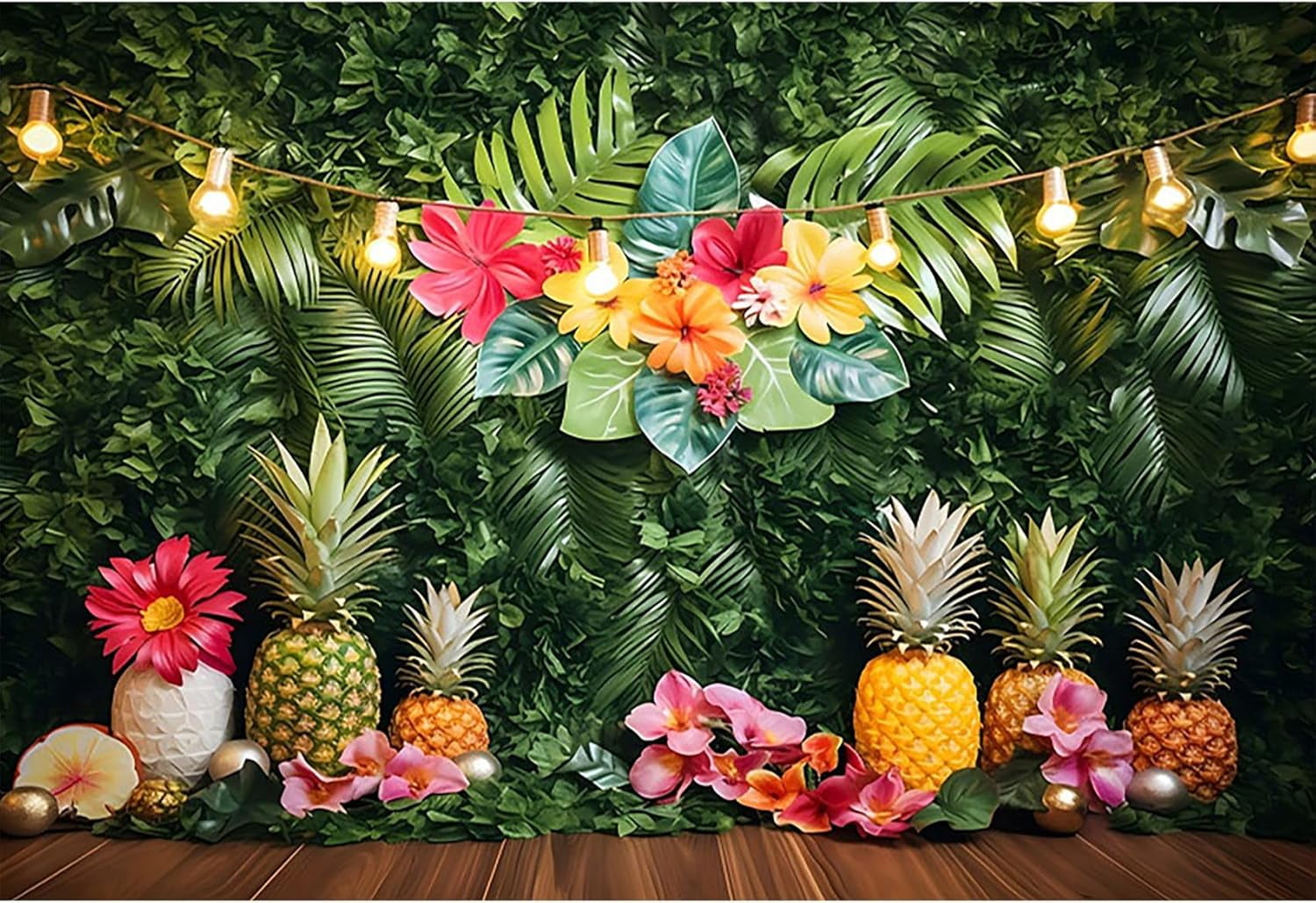 Tropical Theme Party Backdrops for Photography Tropical Fruit Pineapple ...