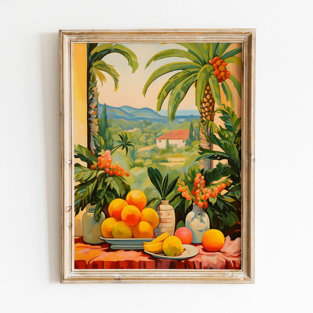 Tropical Themed Painting | Retro Tropical Landscape Art Print ...