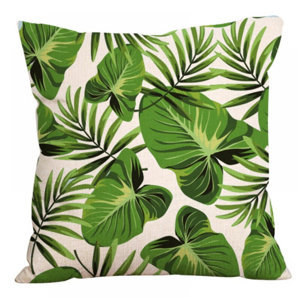 Tropical Throw Pillows Covers Decorative Plant Leaf Pillow Case for ...
