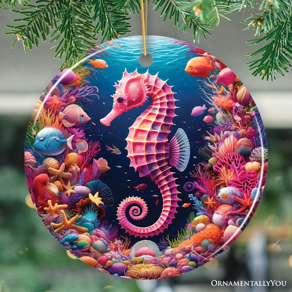 Tropical Tide Treasure Radiant Seahorse Ornament, Ocean-Themed Gift And ...