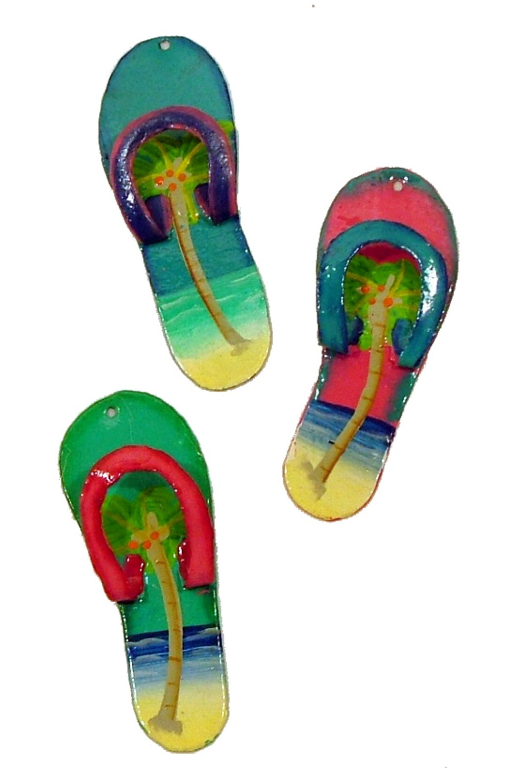 Tropical Tiki Bright Flip Flop Christmas Ornament Set of 3 - Walmart.com