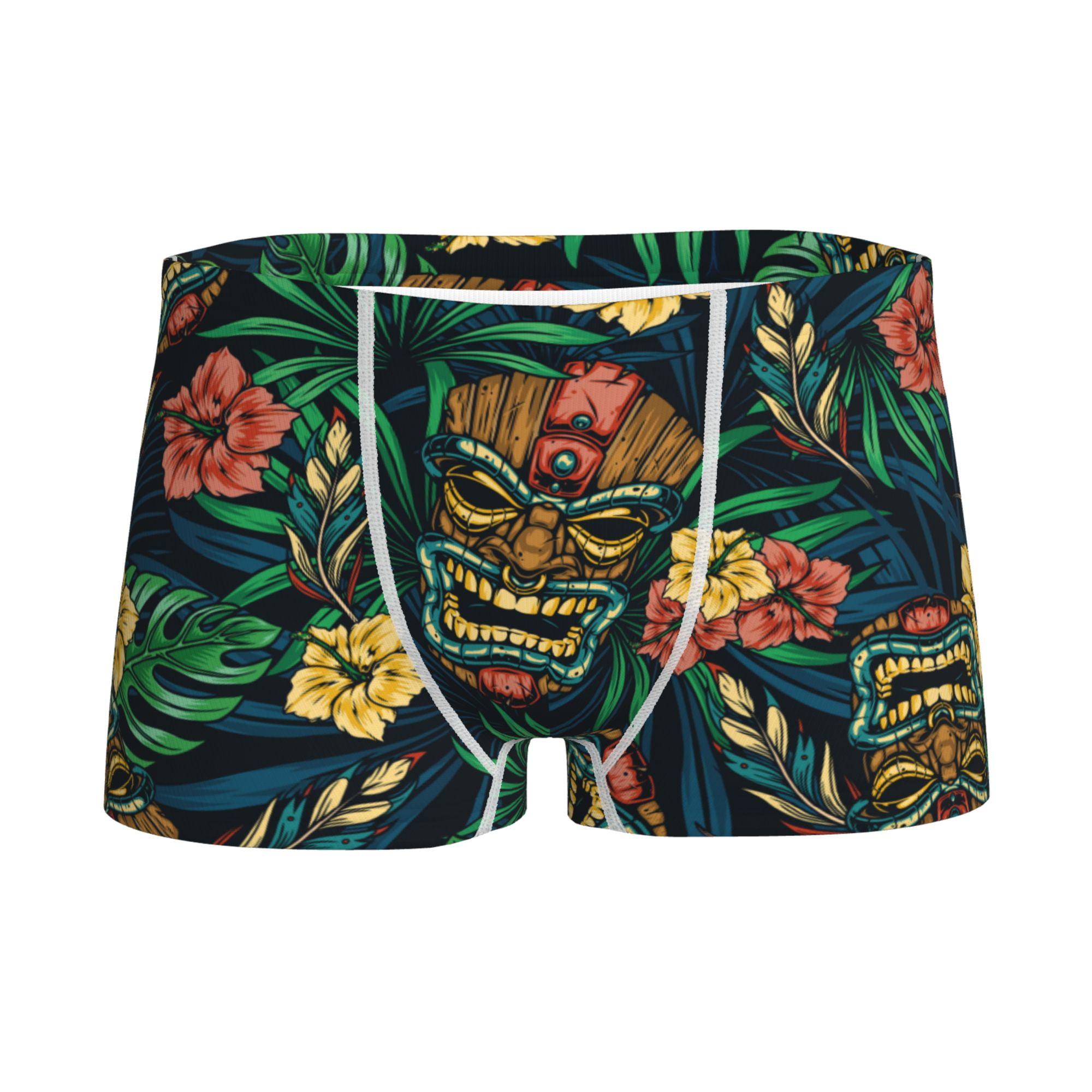 Tropical-Tiki-Flower Boys'100% Cotton Boxer Brief Soft Moisture Wicking ...