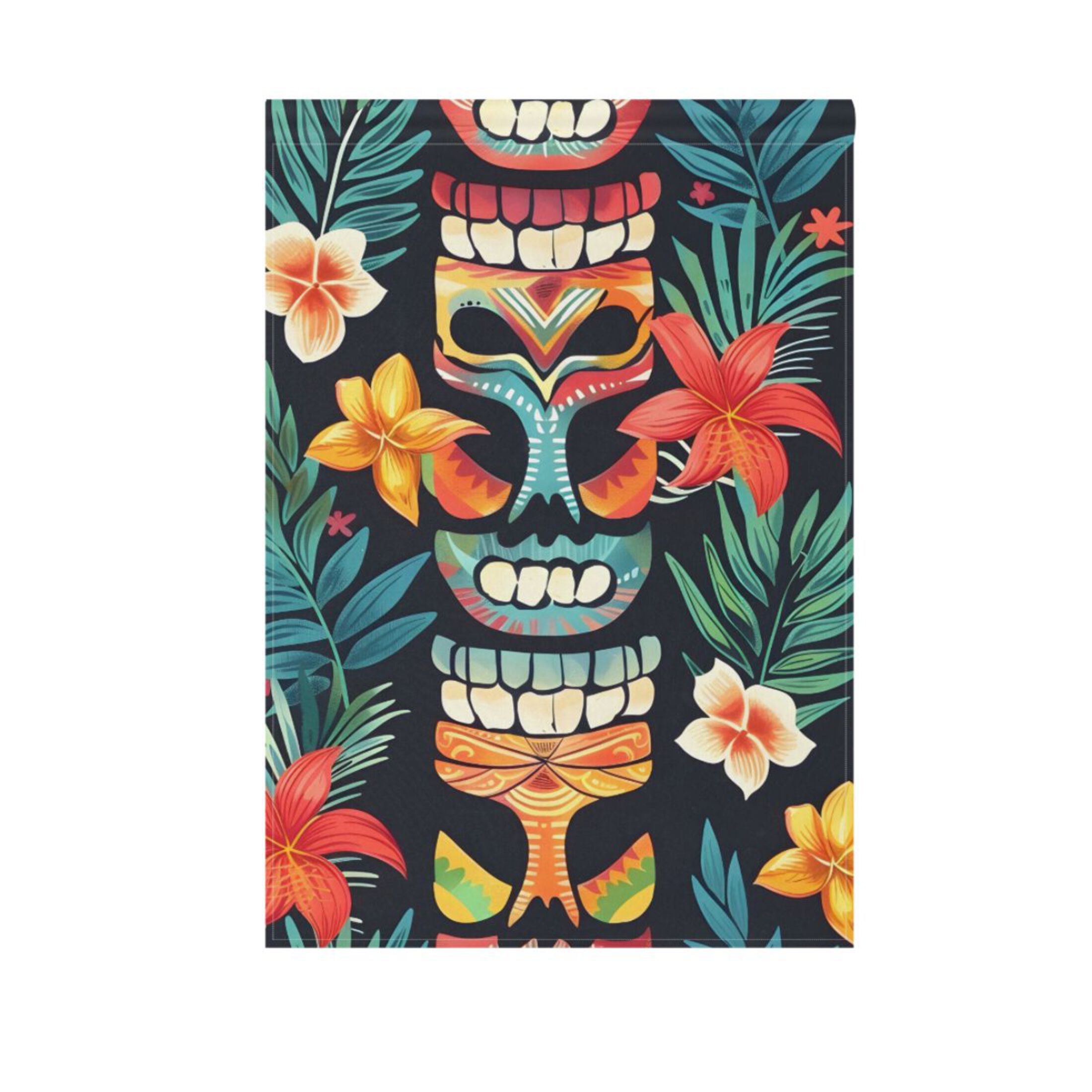 Tropical Totem Mask Flower Garden Flag 28"x40" Double-Sided Yard Flags ...