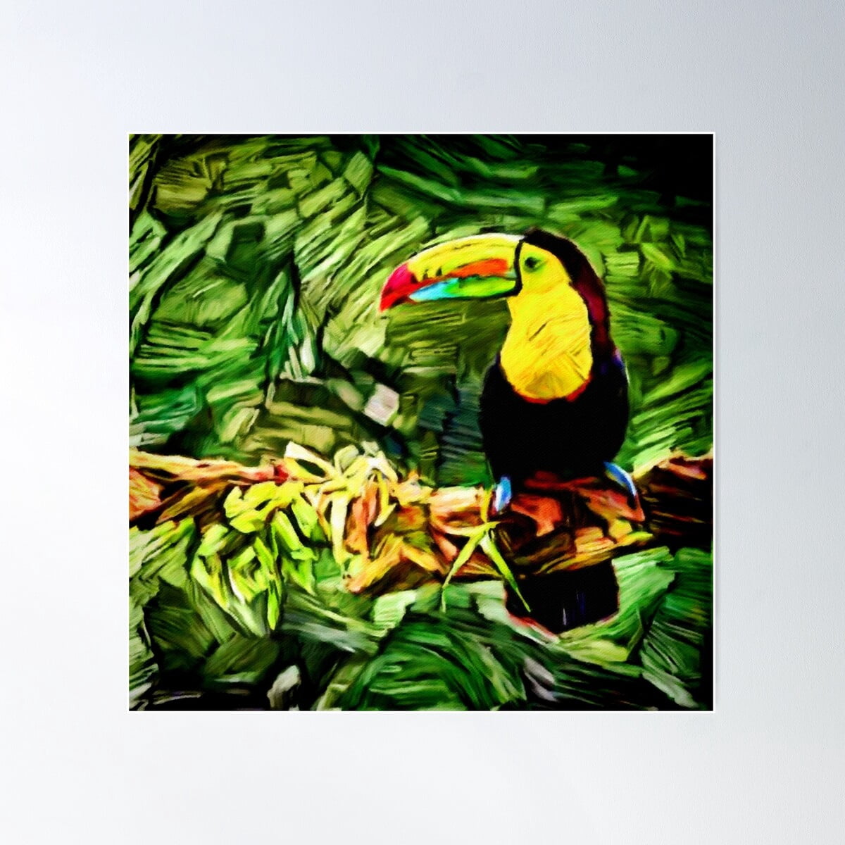 Tropical Toucan Poster Wall Art, Modern Wall Decor For Living Room ...