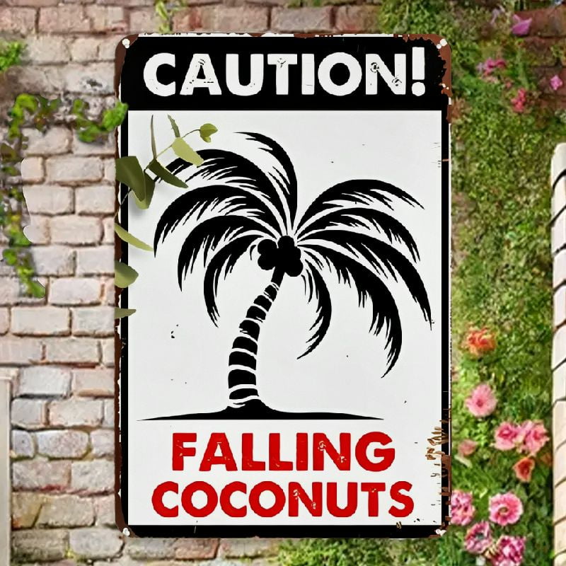 [Tropical Touch] Vintage Coconut Trees Metal Sign - 8x12 Inch Aluminum ...