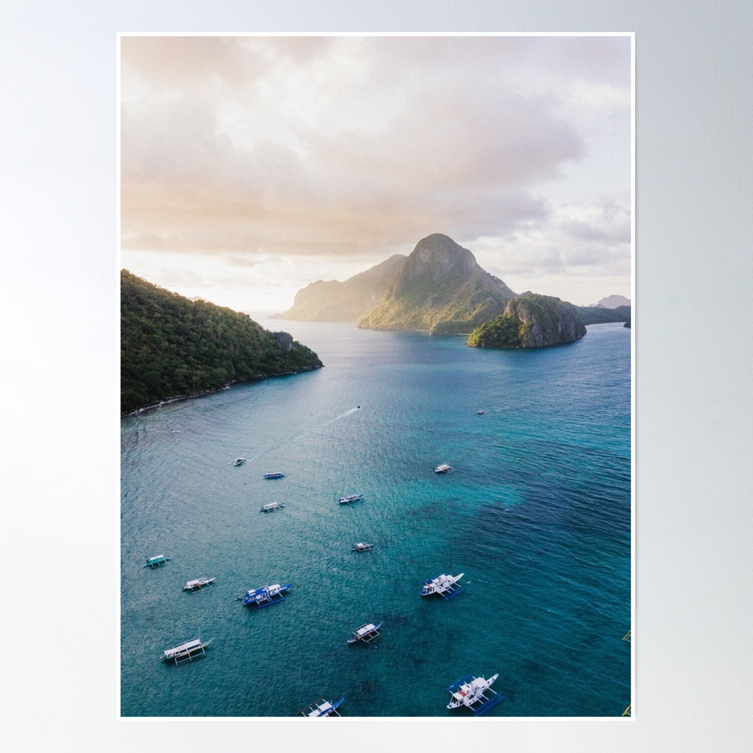 Tropical Turquoise Blue Island Ocean Poster Wall Art, Modern Wall Decor ...