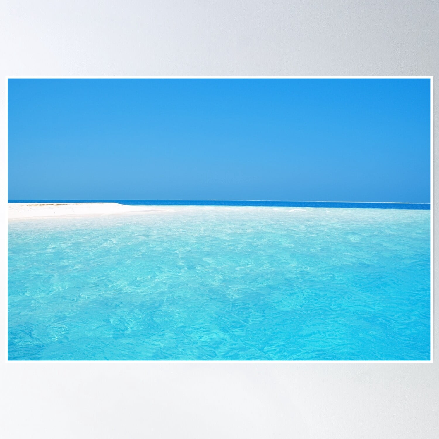 Tropical Turquoise Blue Ocean Poster Wall Art, Modern Wall Decor, 8x12 ...