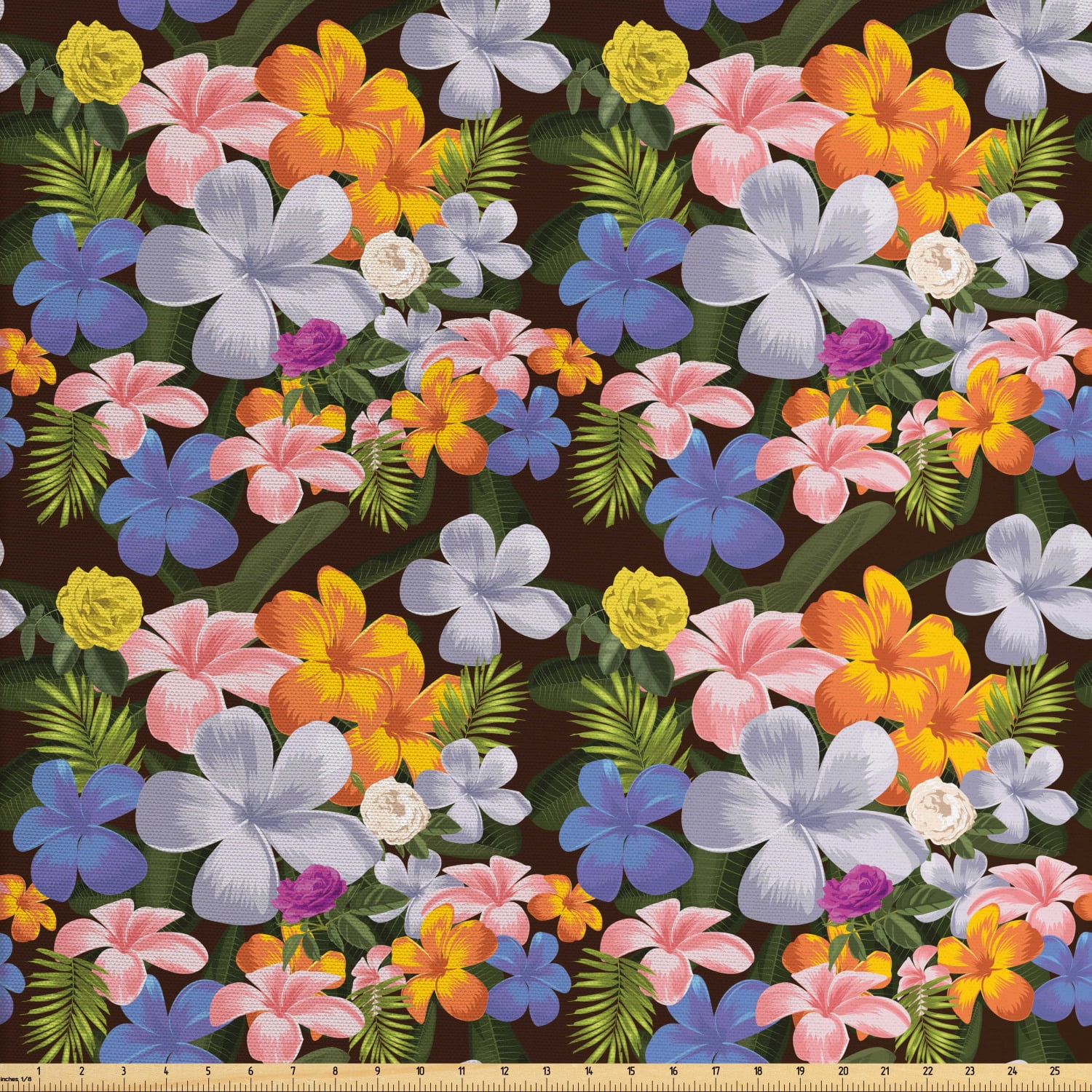 Ambesonne Tropical Fabric by the Yard Upholstery, Colorful Various ...