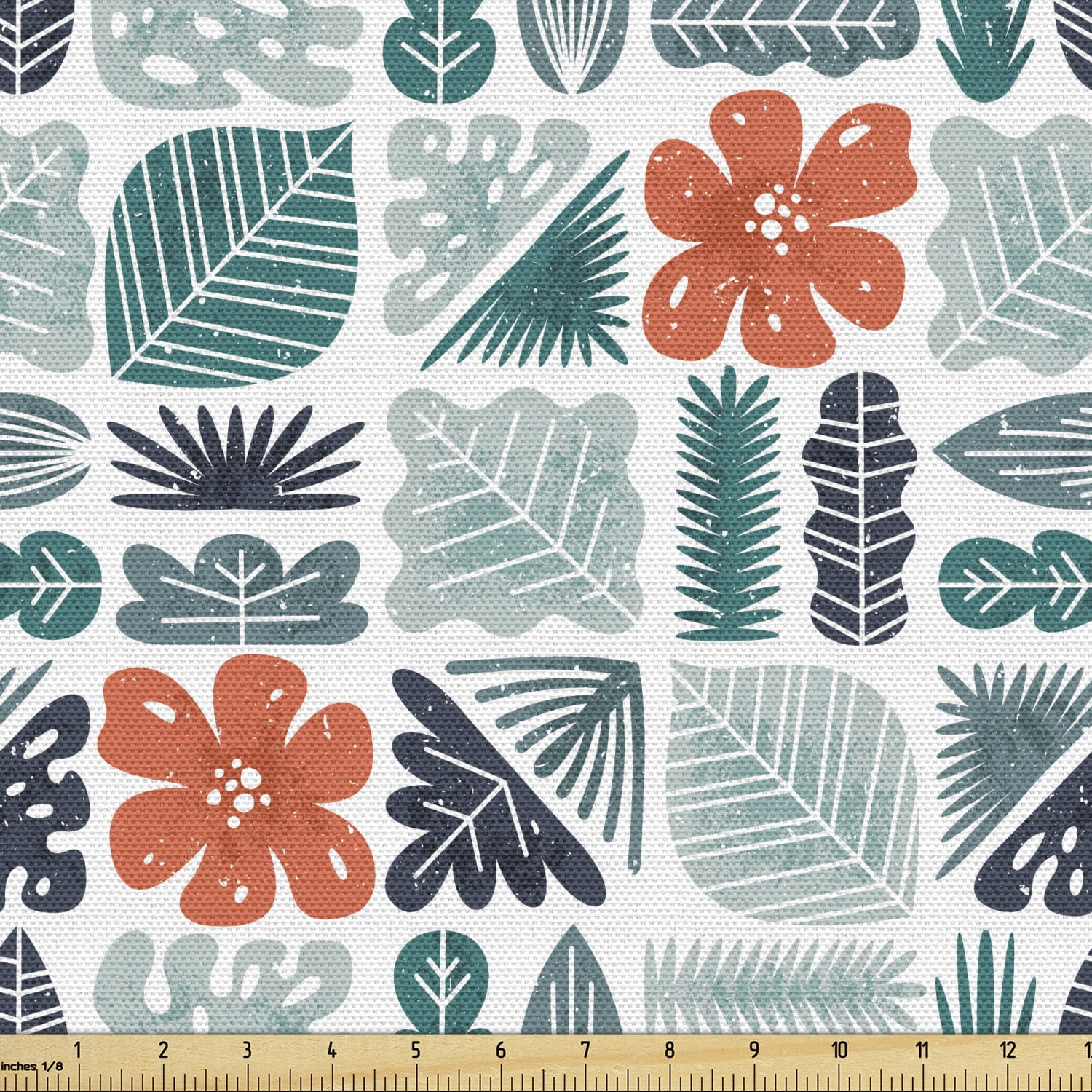 Tropical Upholstery Fabric by the Yard, Pastel Hibiscus Monstera Jungle ...