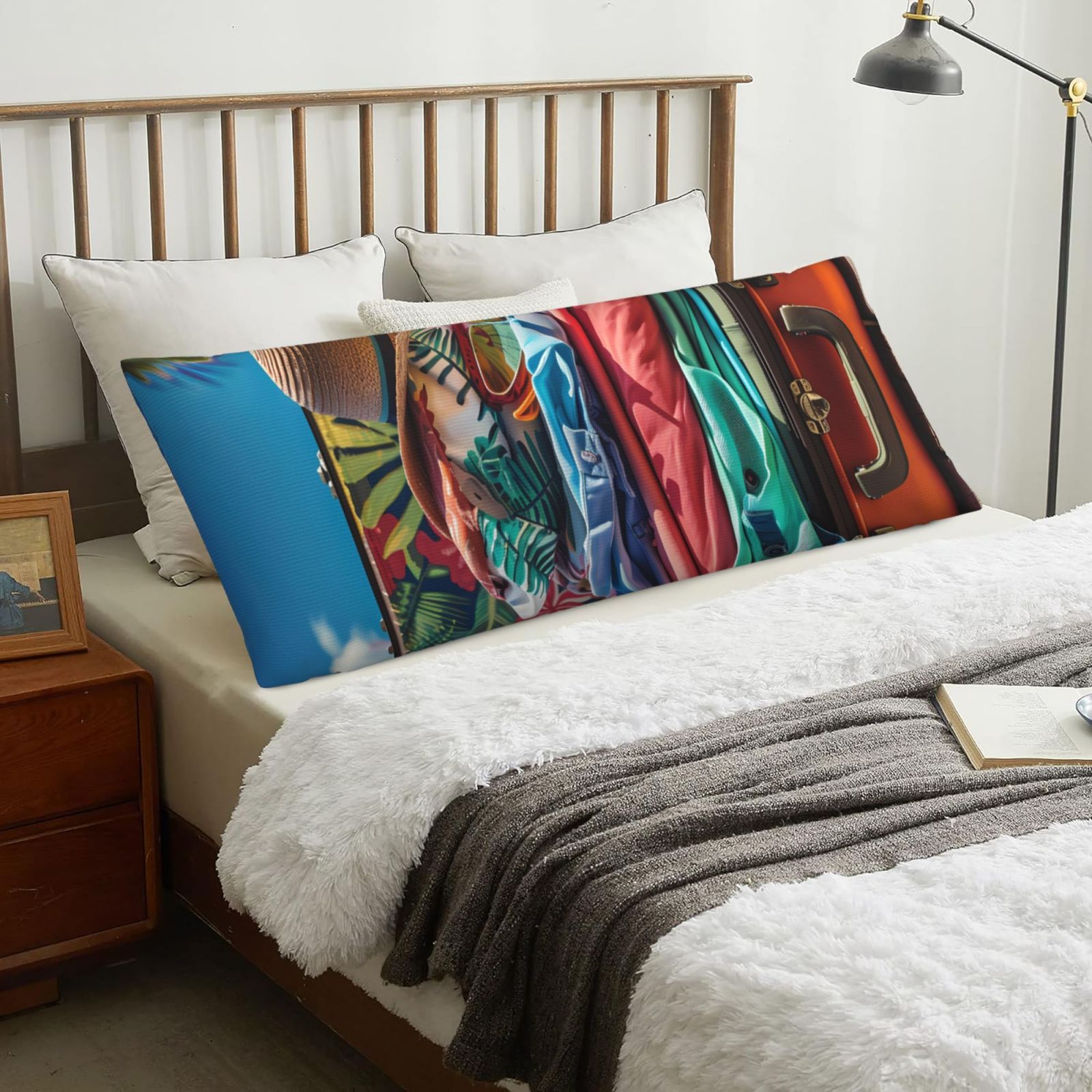 Tropical Vacation Essentials Body Pillow Cover with Zipper, Cooling ...