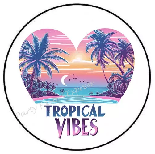 Tropical Vibes Summer Beach Stickers Party Favors Phone Decal Water ...