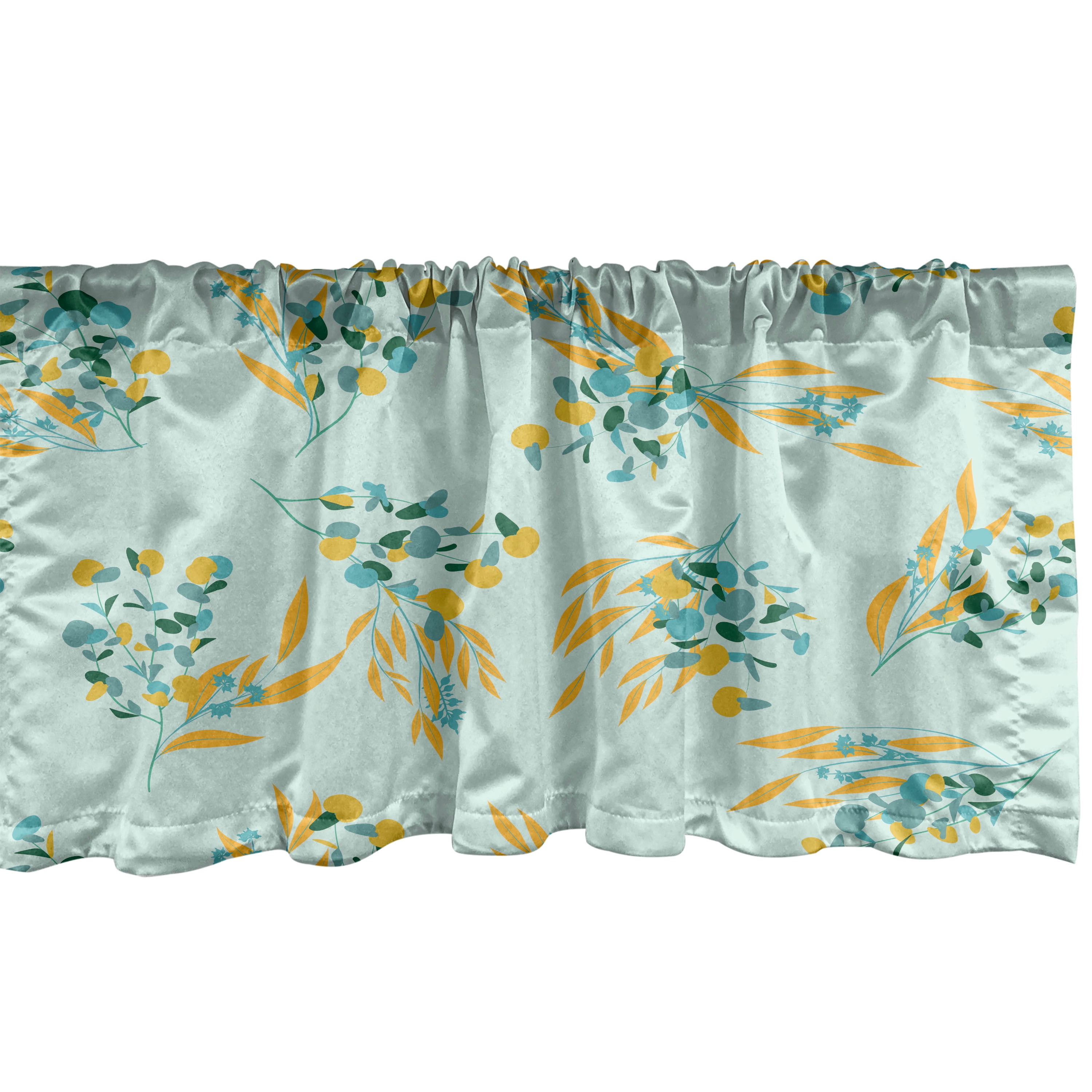 Tropical Vibes Window Valance, Simple Design Boho Eucalyptus Pattern ...