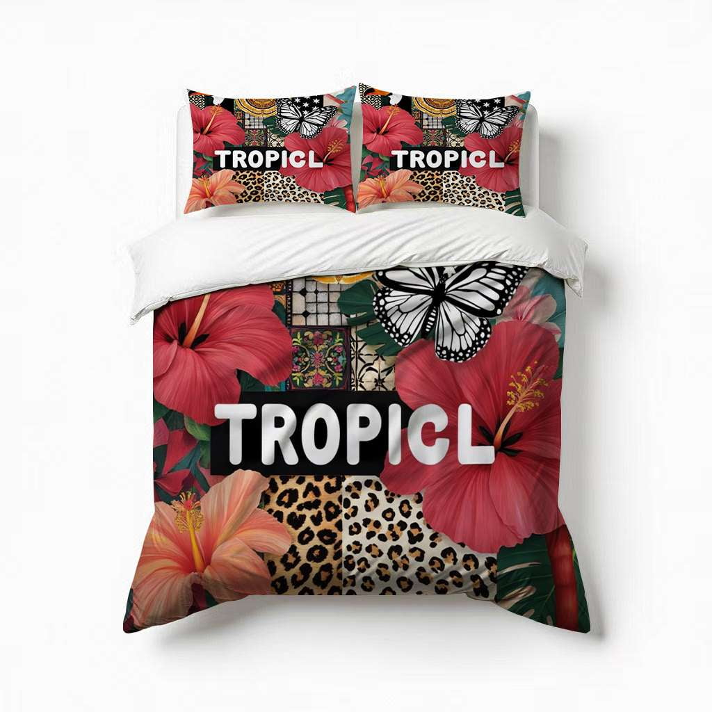 Tropical Vibrant Jungle Paradise Bedding Set 3 Pcs Soft Microfiber ...
