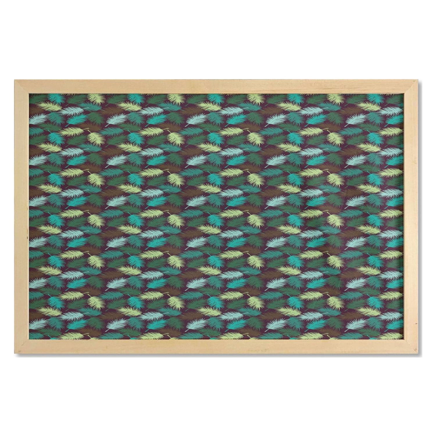 Tropical Wall Art with Frame, Exotic Torbay Palm Tree Leaves Silhouette ...