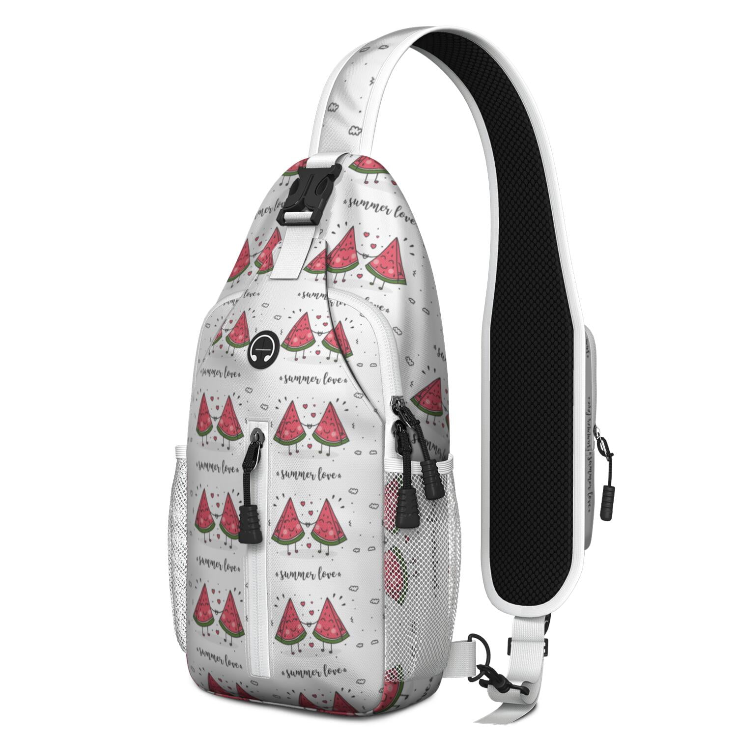 Tropical Watermelon Pattern Sling Backpack, Summer Fruit Print ...