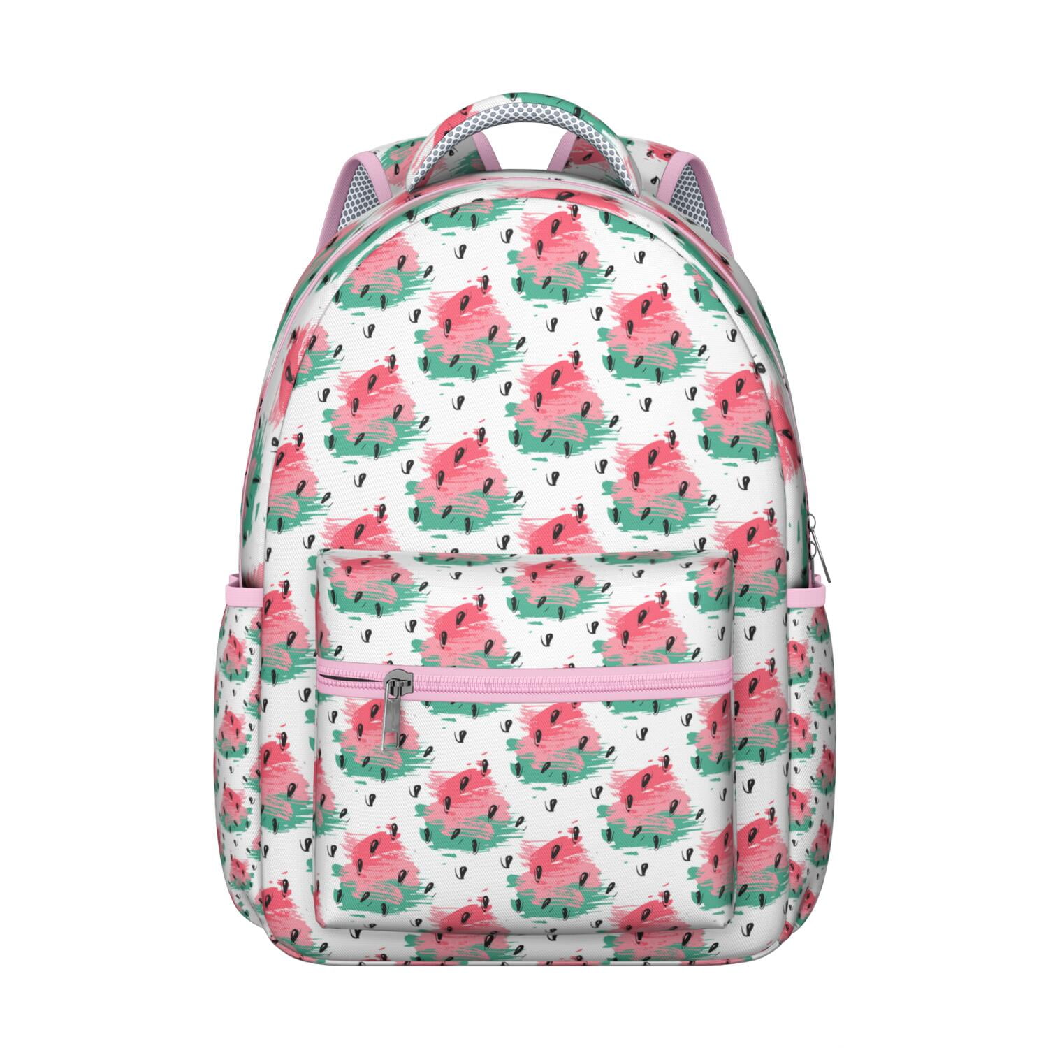 Tropical Watermelon Students Backpack Bright Refreshing Summer Fruit Pattern with Watermelons ...
