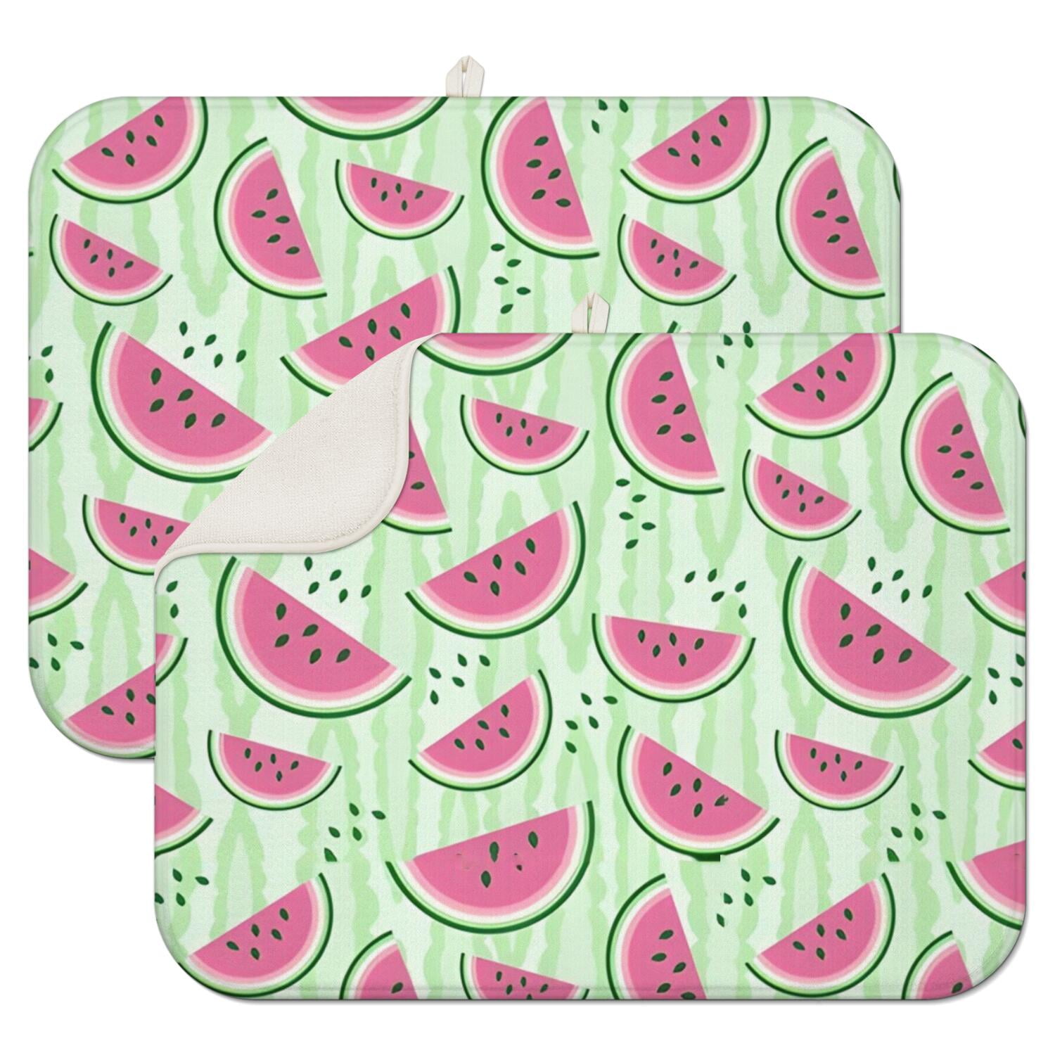 Tropical Watermelons Dish Drying Mat – Fresh and Cute Watermelon Print ...