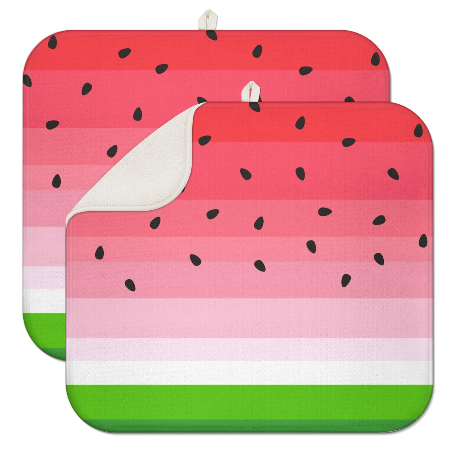 Tropical Watermelons Dish Drying Mat – Fresh and Cute Watermelon Print ...