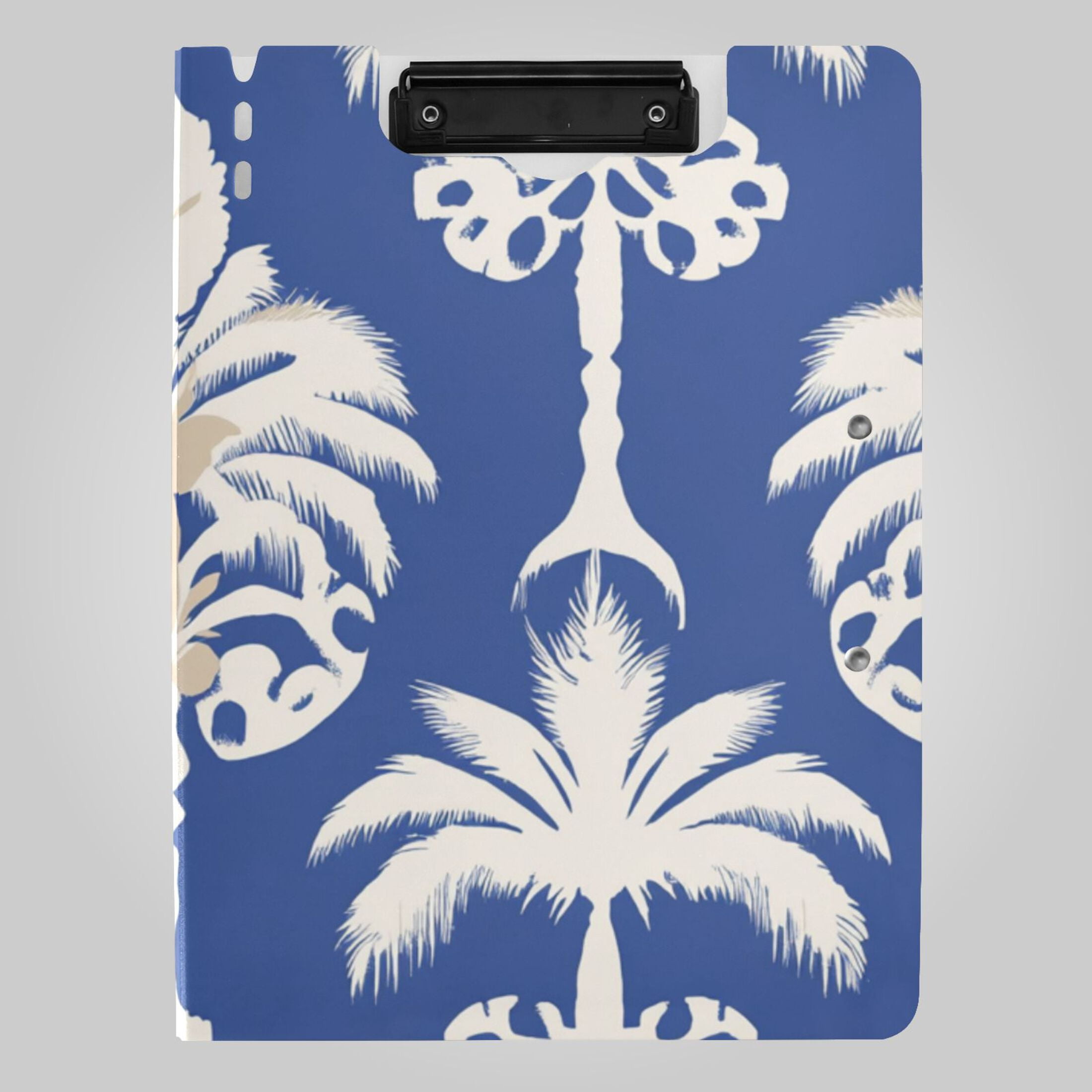 Tropical White Palm Trees Foldable Binder Folder Clipboard with Pen ...