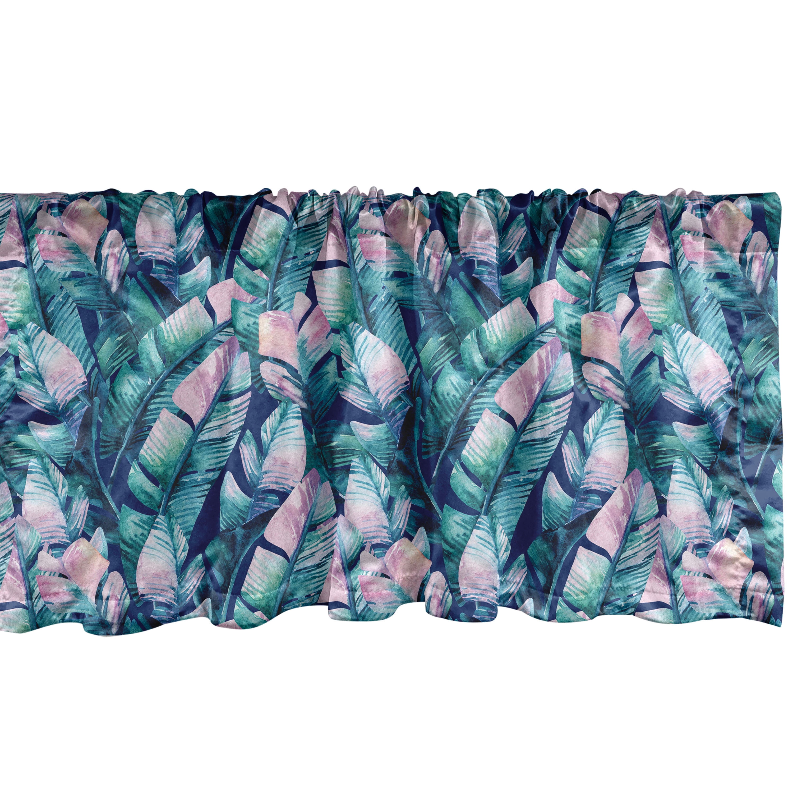 Tropical Window Valance, Colorful Banana Leaves Exotic Jungle Modern ...