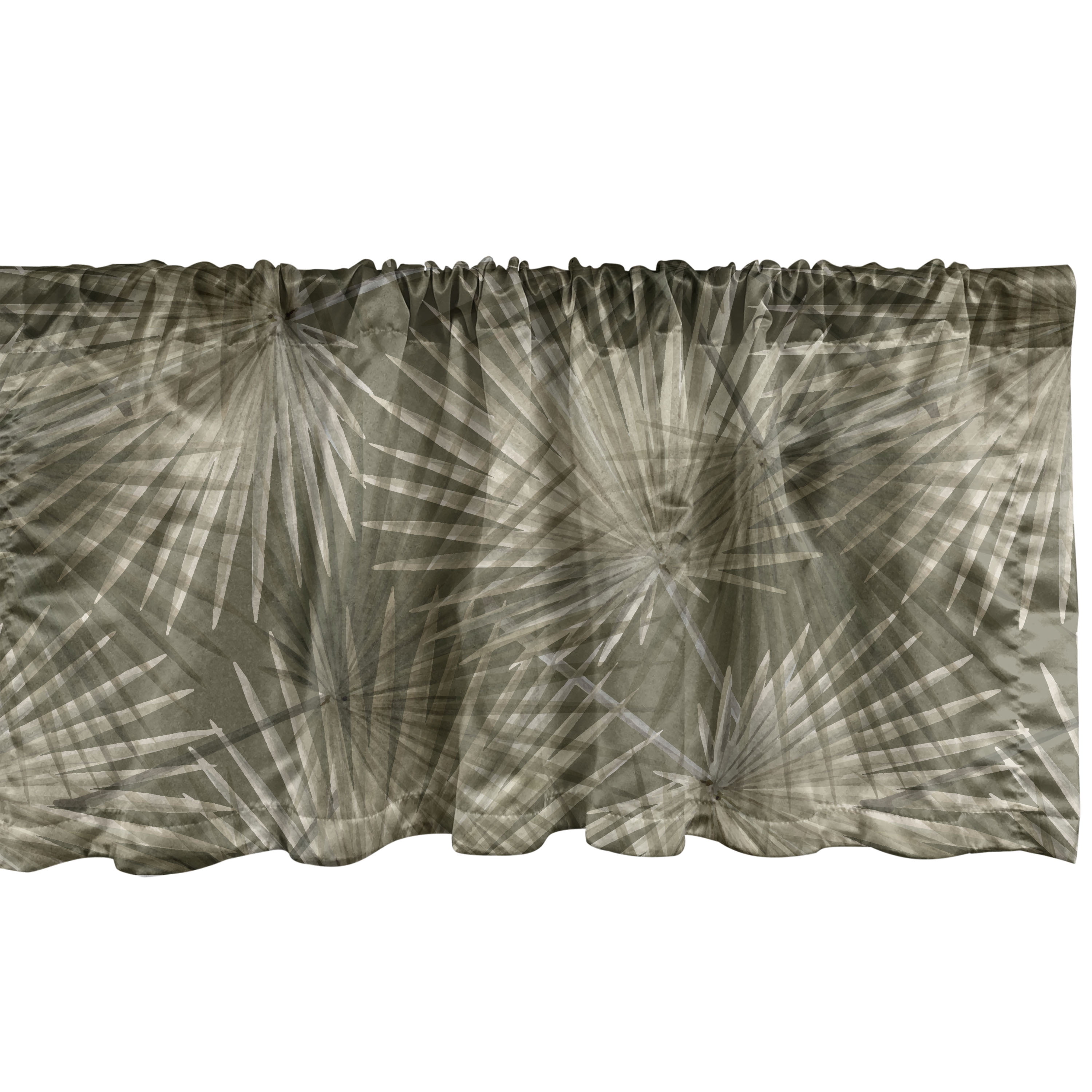 Tropical Window Valance, Continuous Exotic Foliage Hand-Drawn Retro ...