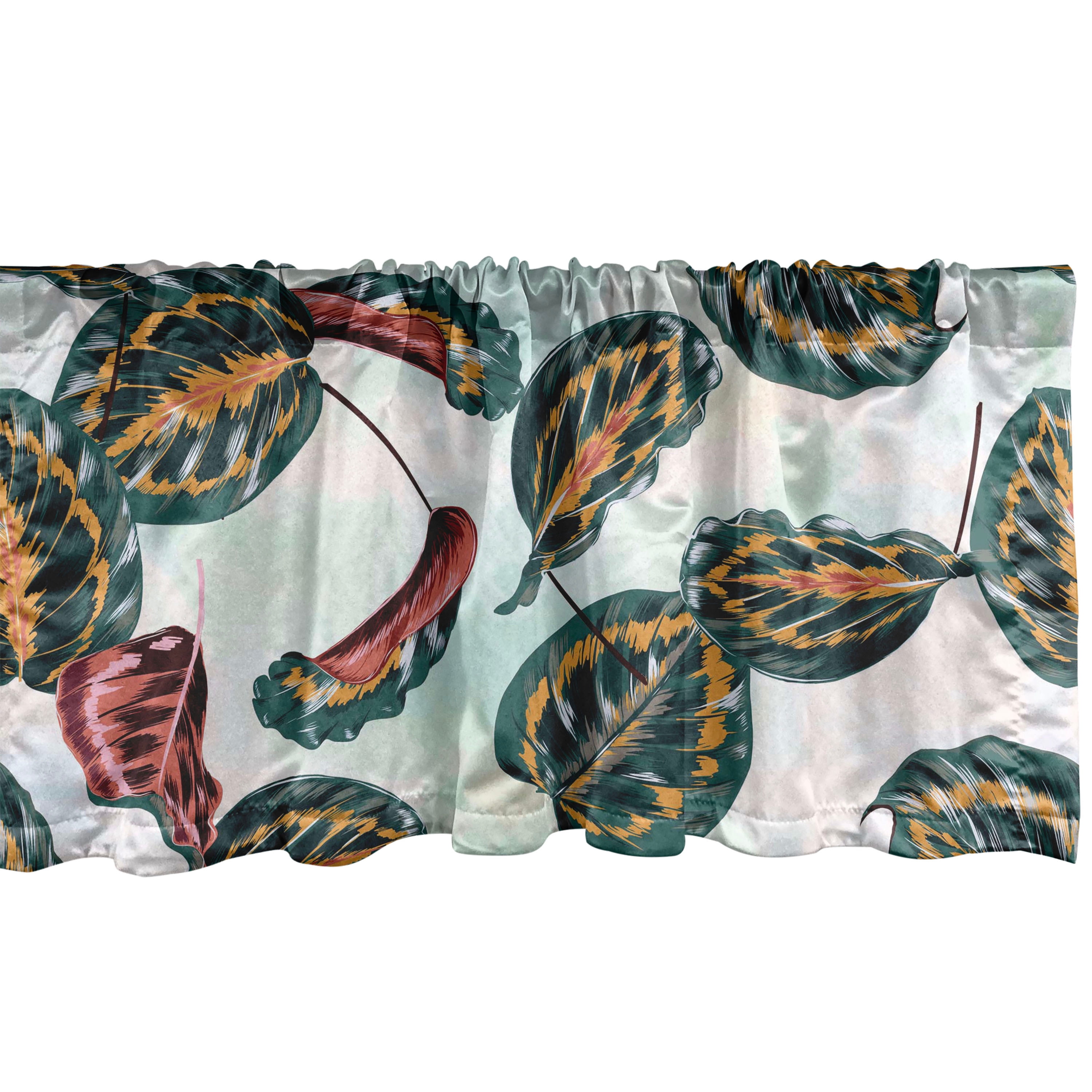 Tropical Window Valance, Exotic VIntage Vibe Maranta Leaves ...