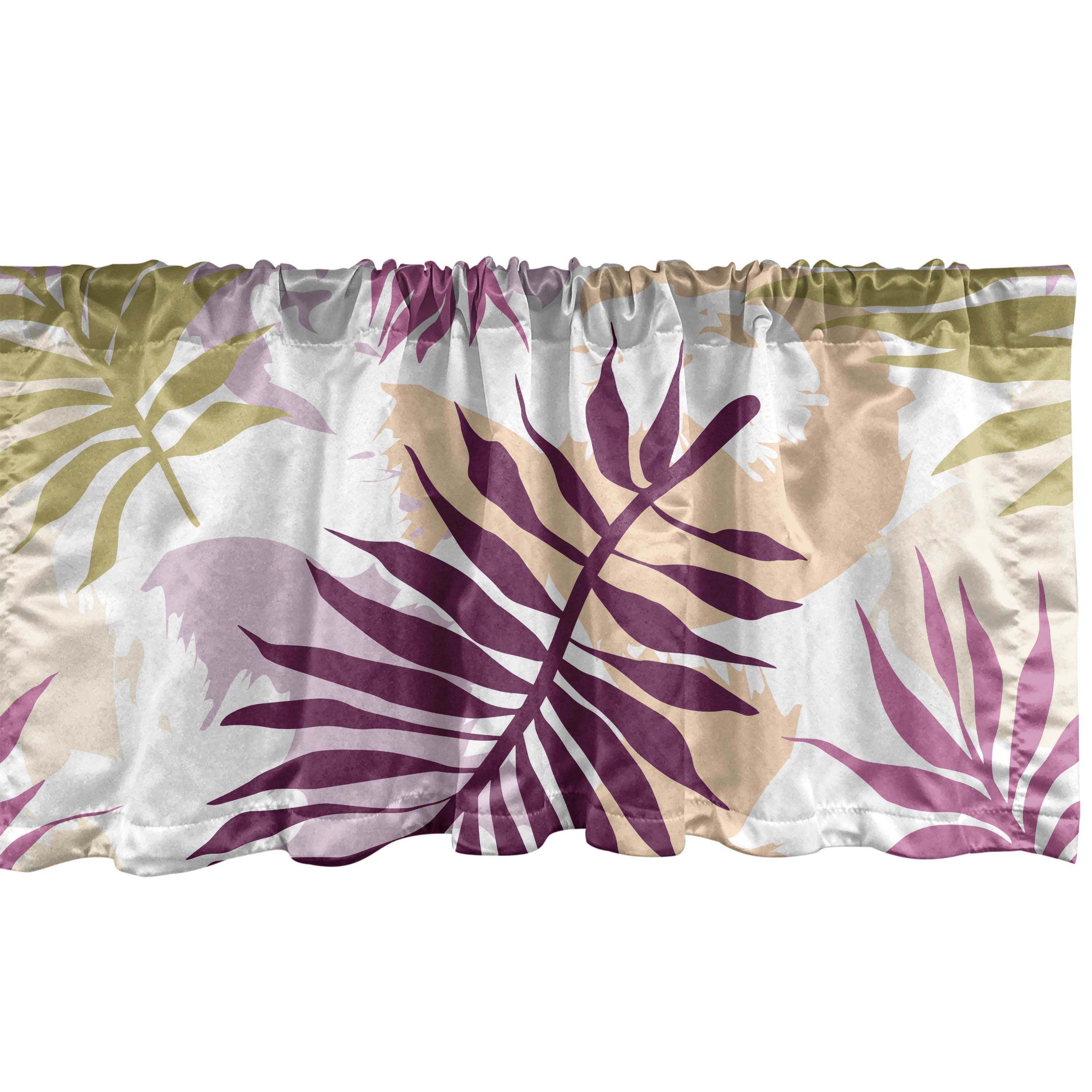Tropical Window Valance, Modern Colorful Design of Palm Tree Leaves on ...