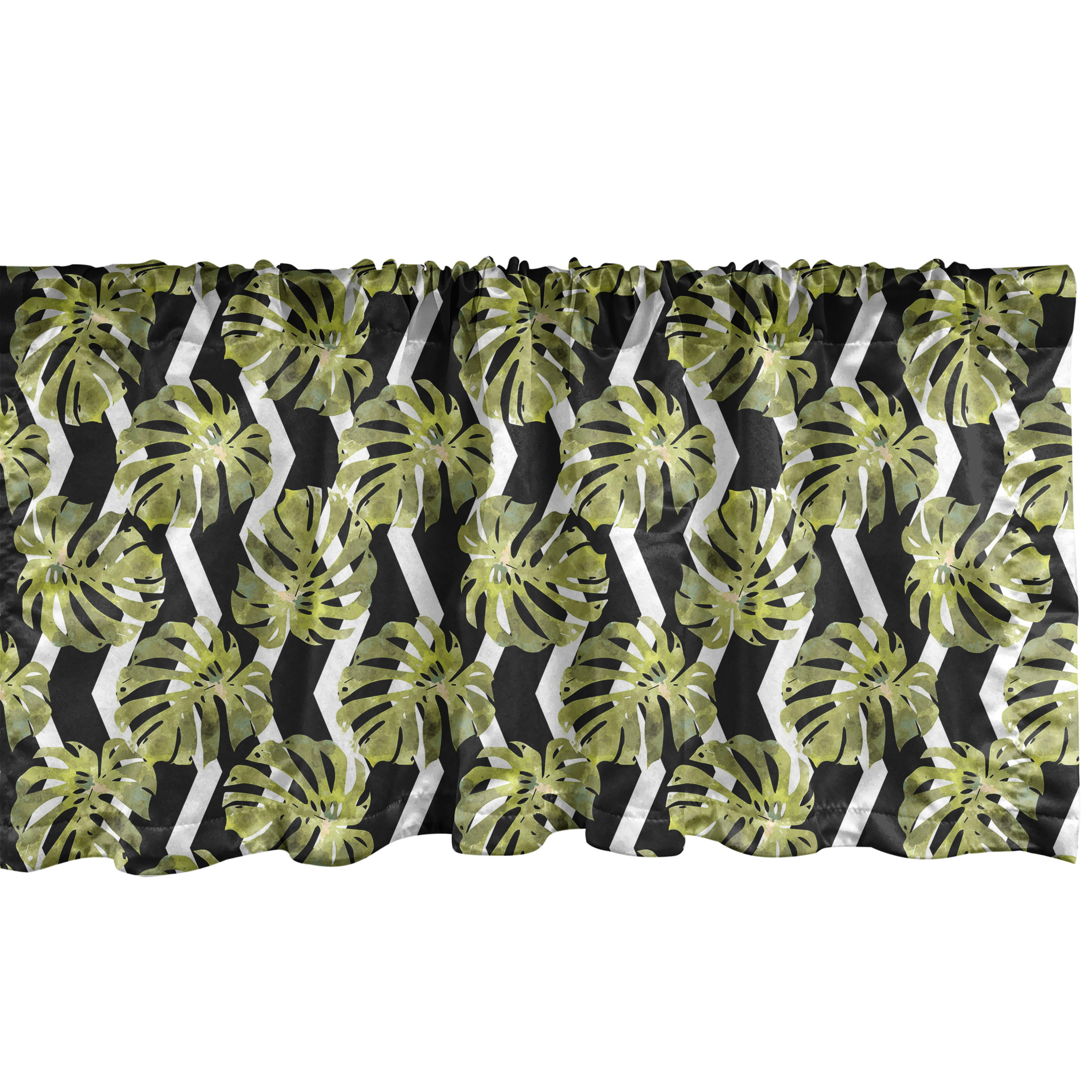 Tropical Window Valance, Nature Inspired Exotic Leaf Pattern on ...