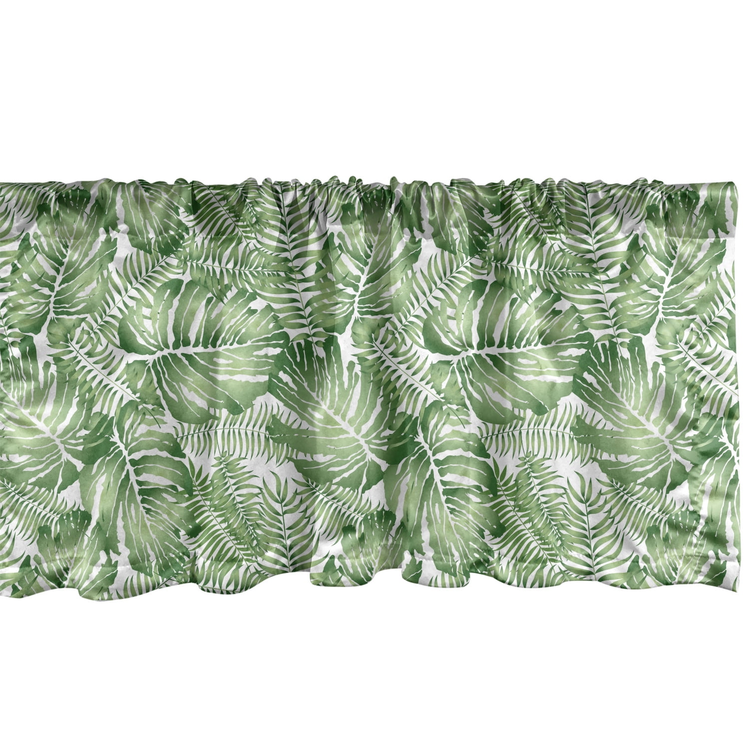 Tropical Window Valance Pack of 2, Exotic Palm Leaves Tropical Beach ...