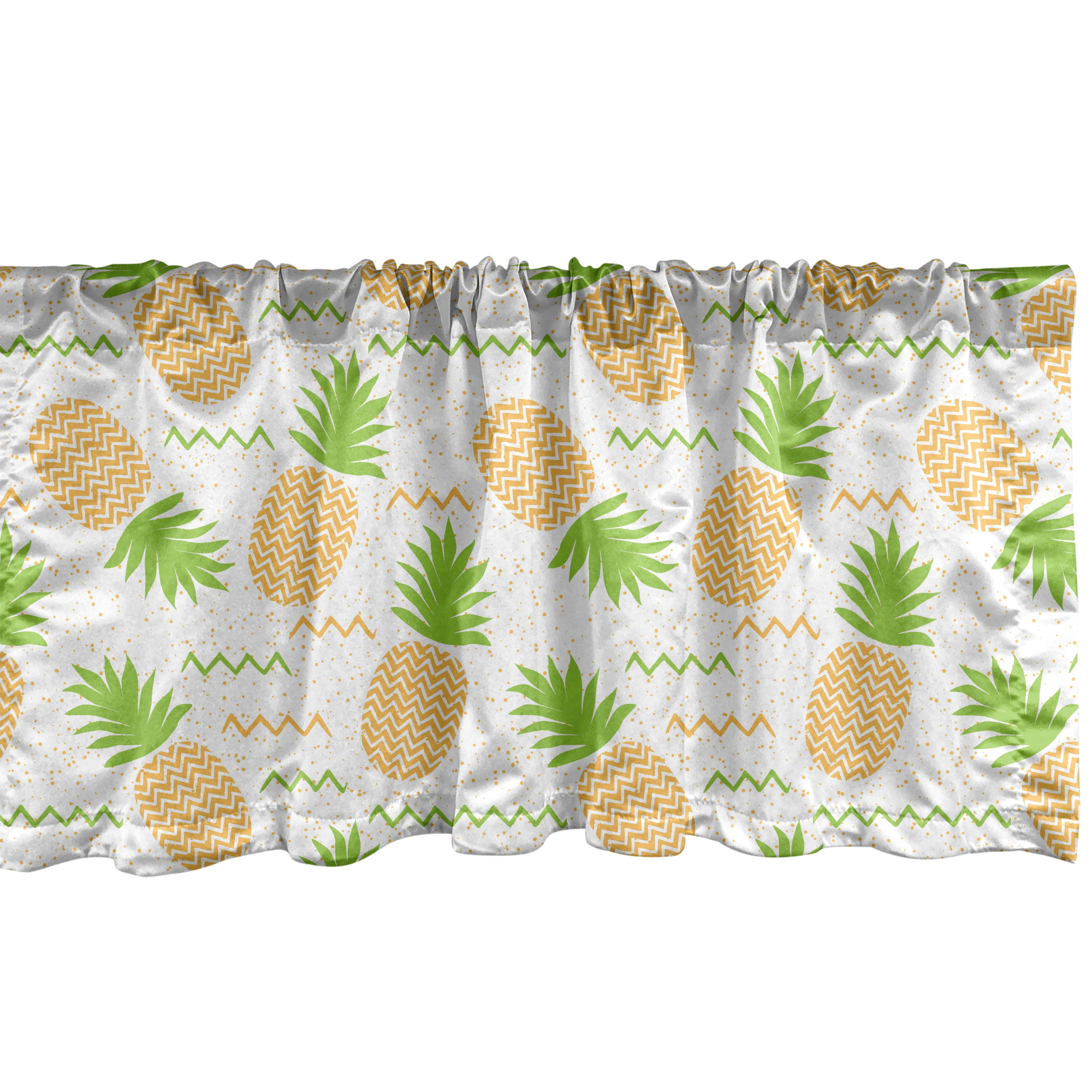 Tropical Window Valance Pack of 2, Herringbone Stripes with Dots ...