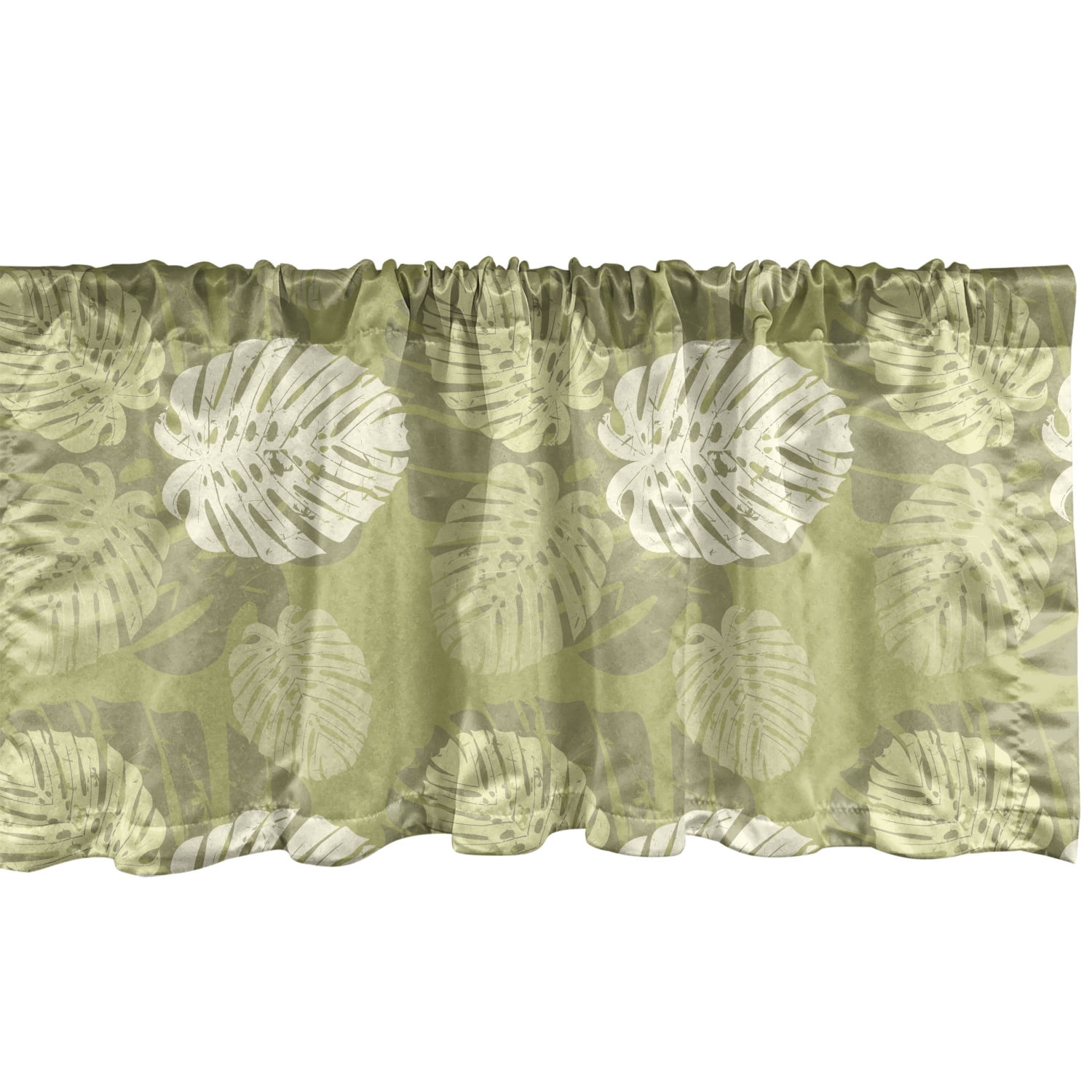 Tropical Window Valance Pack of 2, Jungle Forest Monstera Leaf Modern ...