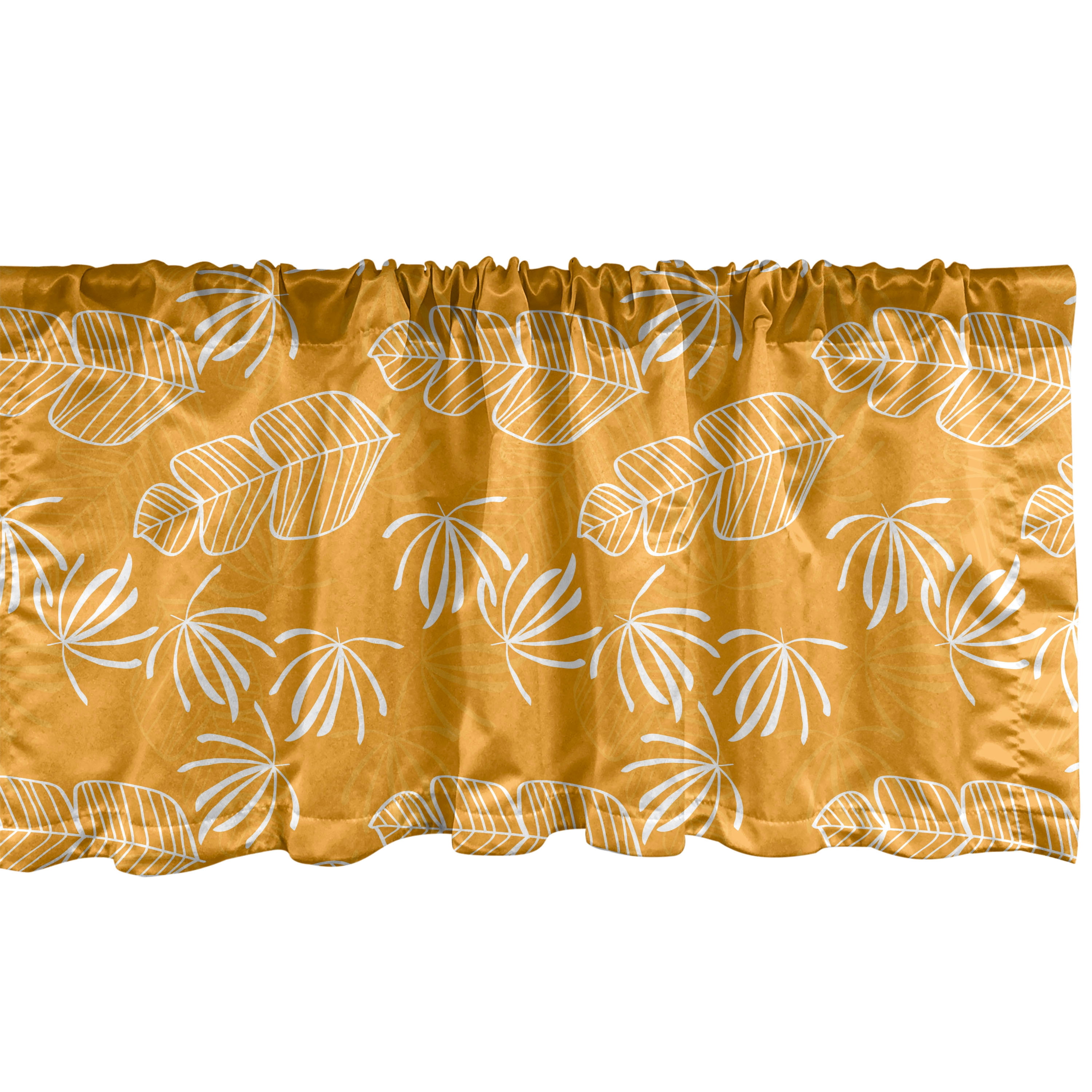 Tropical Window Valance Pack of 2, Outline Drawings Various Leaves ...
