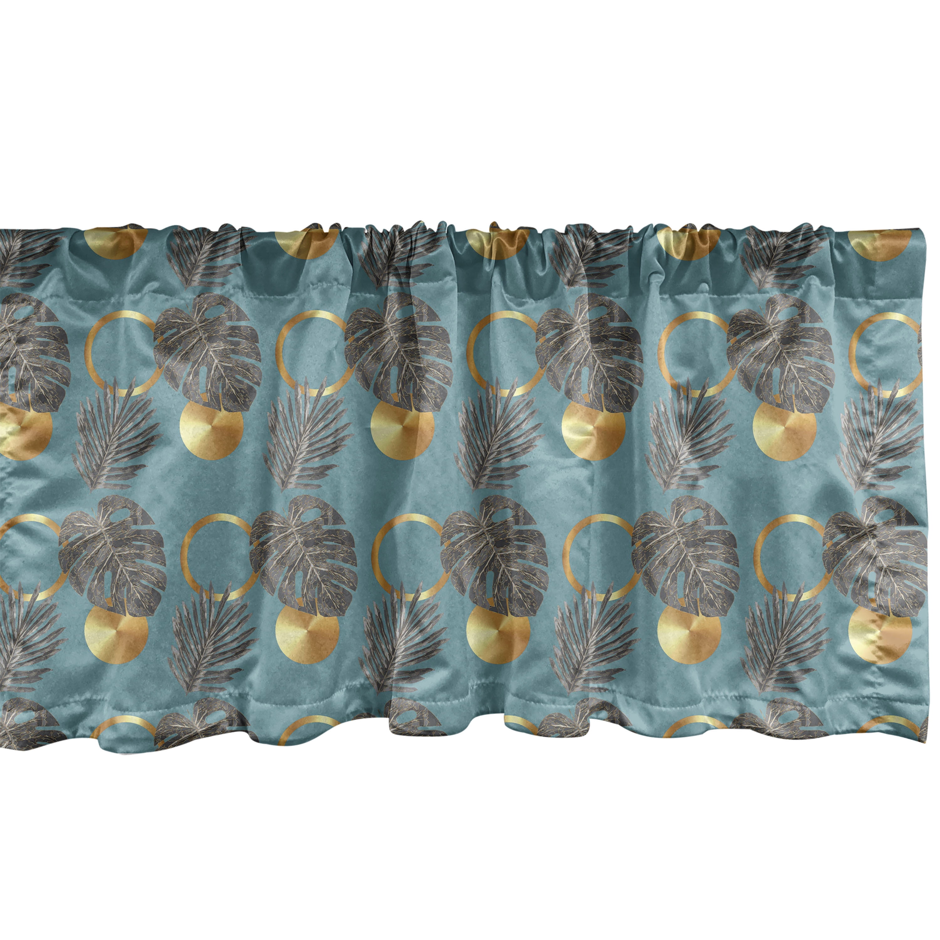 Tropical Window Valance, Repetitive Exotic Palm Tree Leaf Pattern With ...