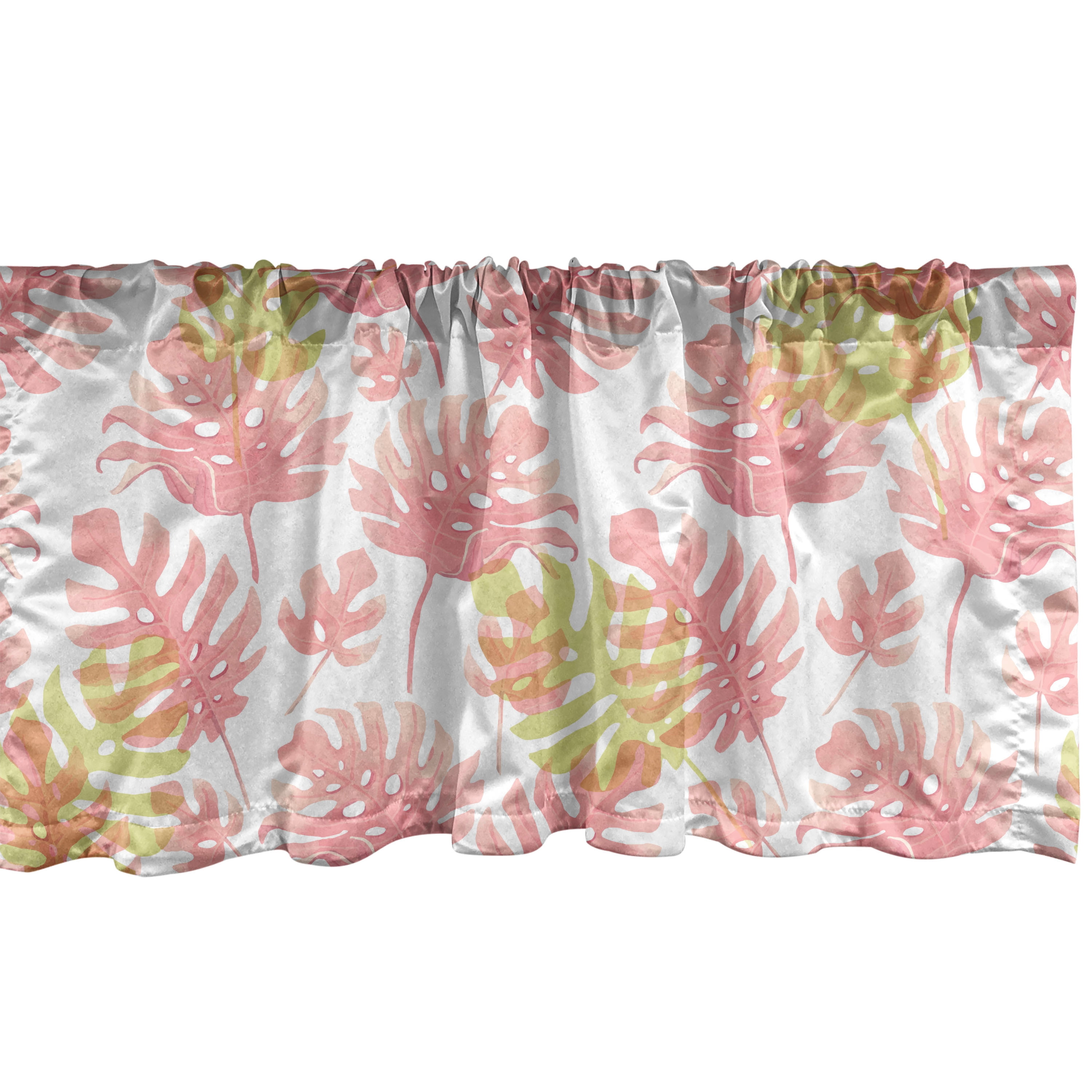 Tropical Window Valance, Repetitive Monstera Leaves Abstract Exotic ...