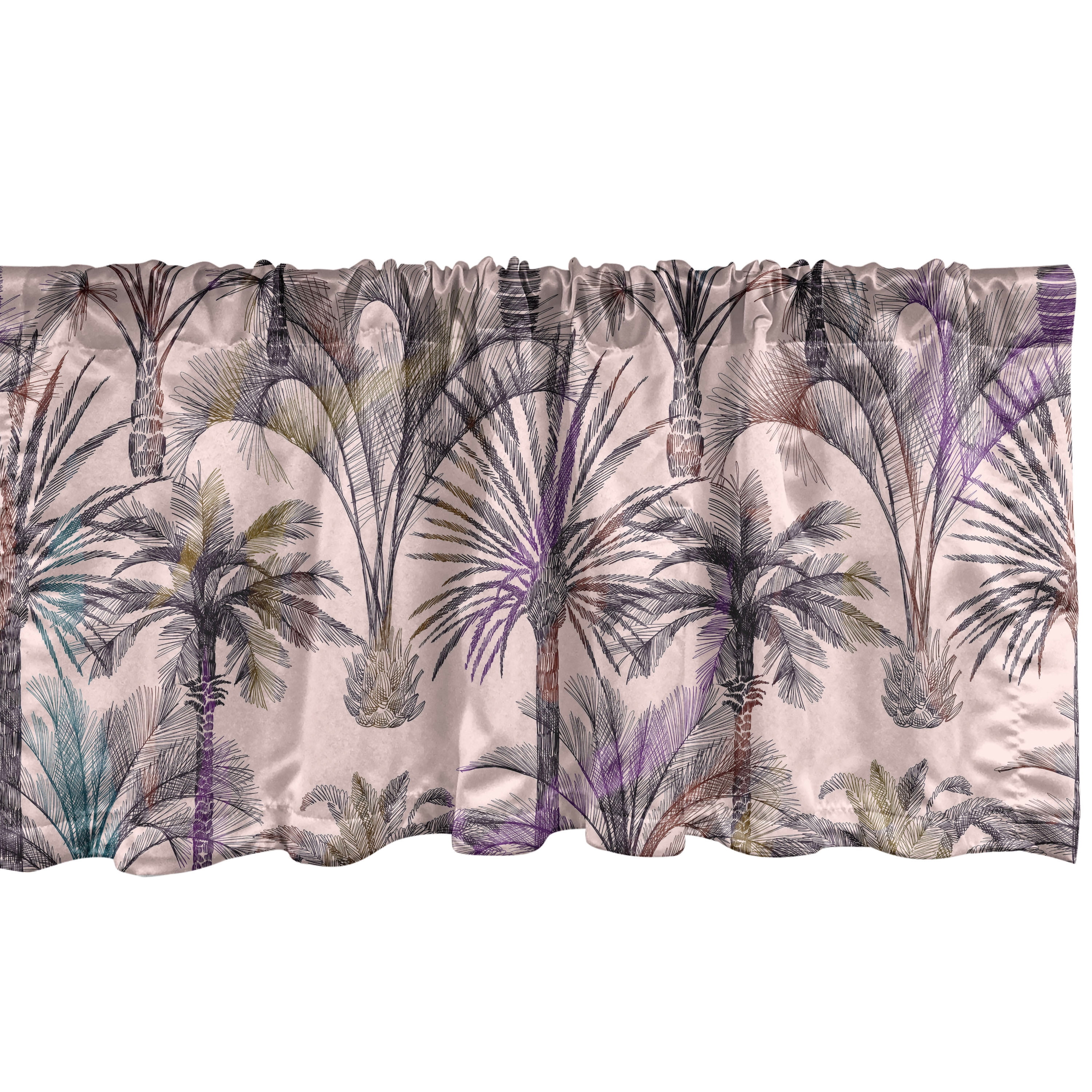 Tropical Window Valance, Simple Design Modern Palm Trees Pattern Exotic ...