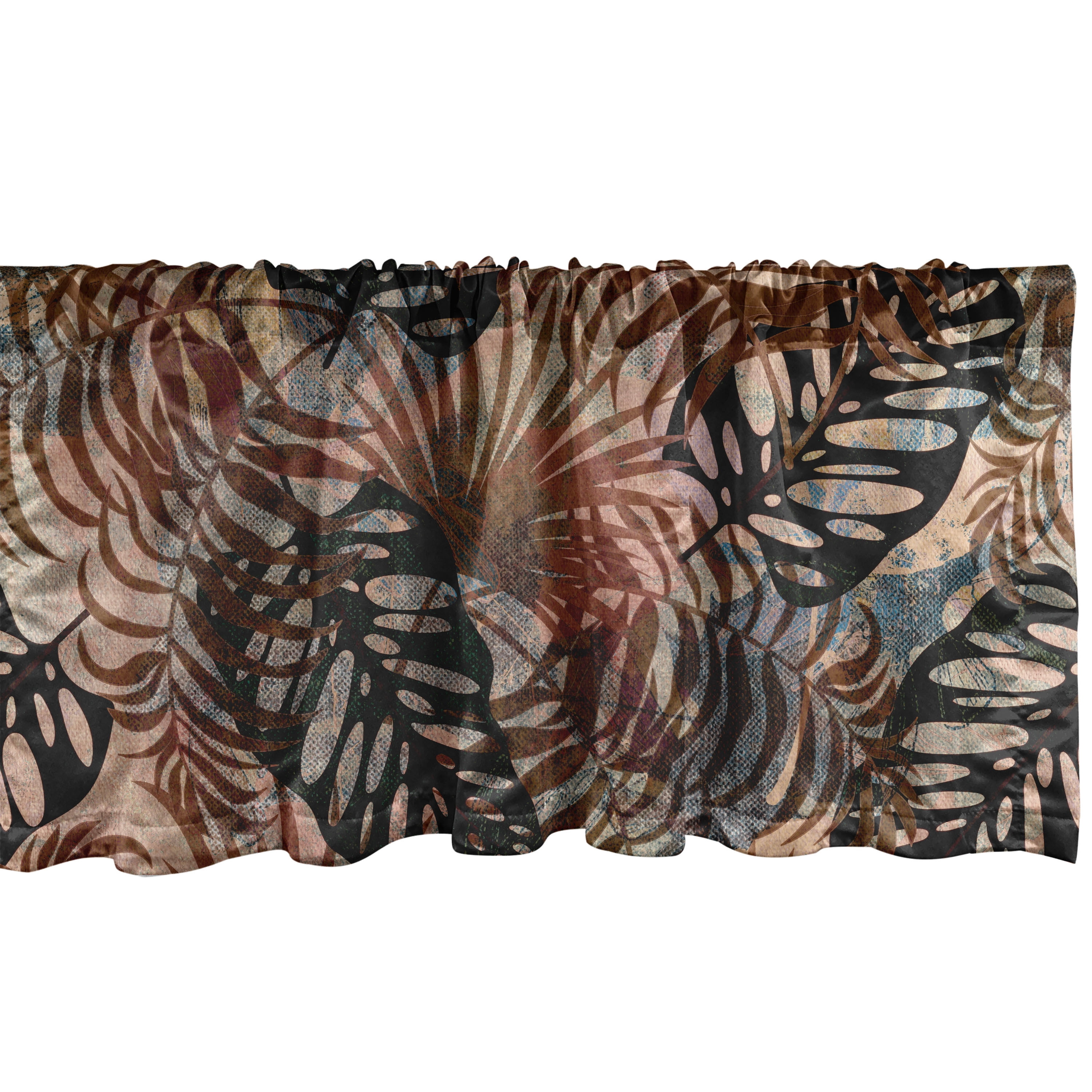 Tropical Window Valance, Simple Design Modern Silhouettes of Exotic ...
