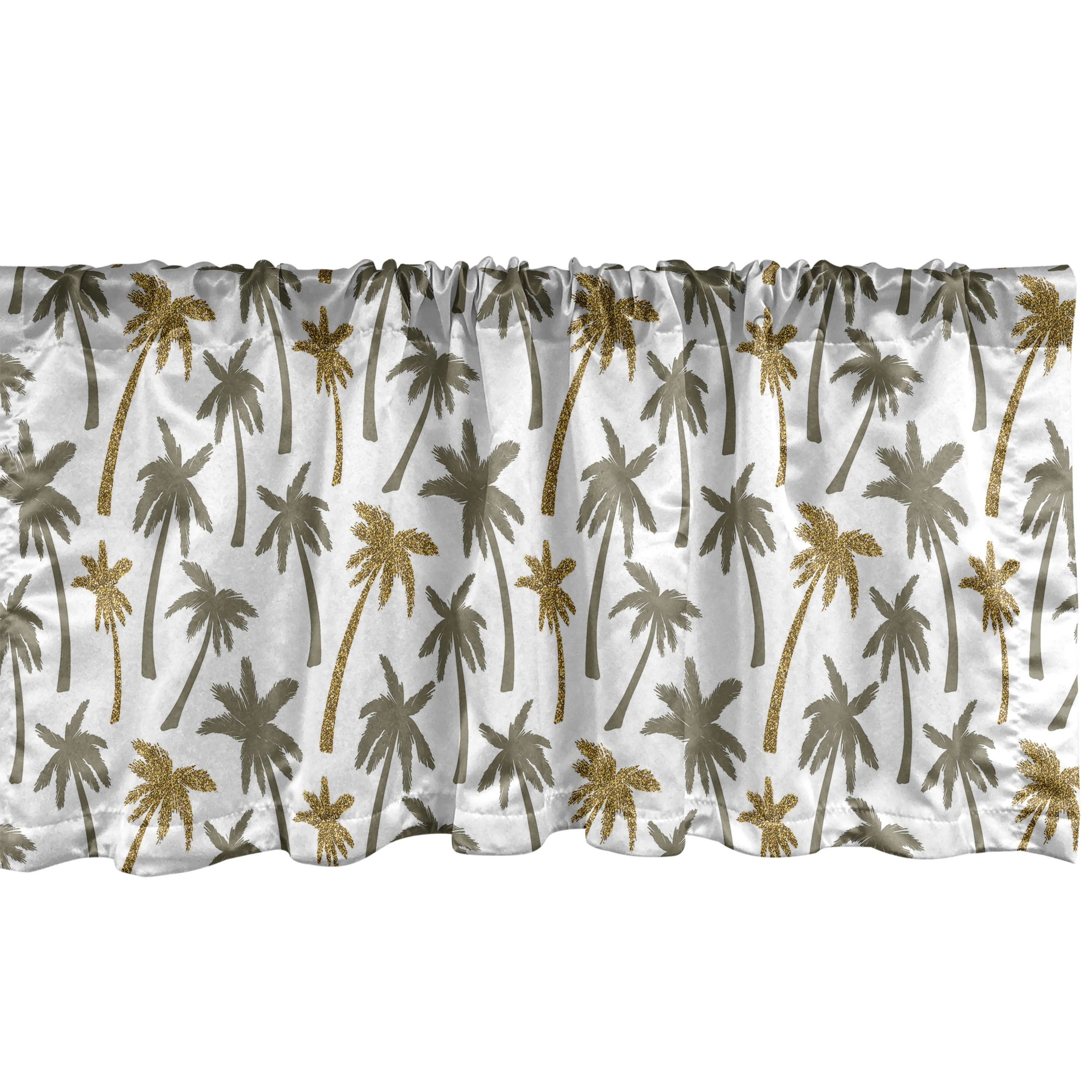 Tropical Window Valance, Summer Themed Pattern of Palm Tree Silhouettes ...
