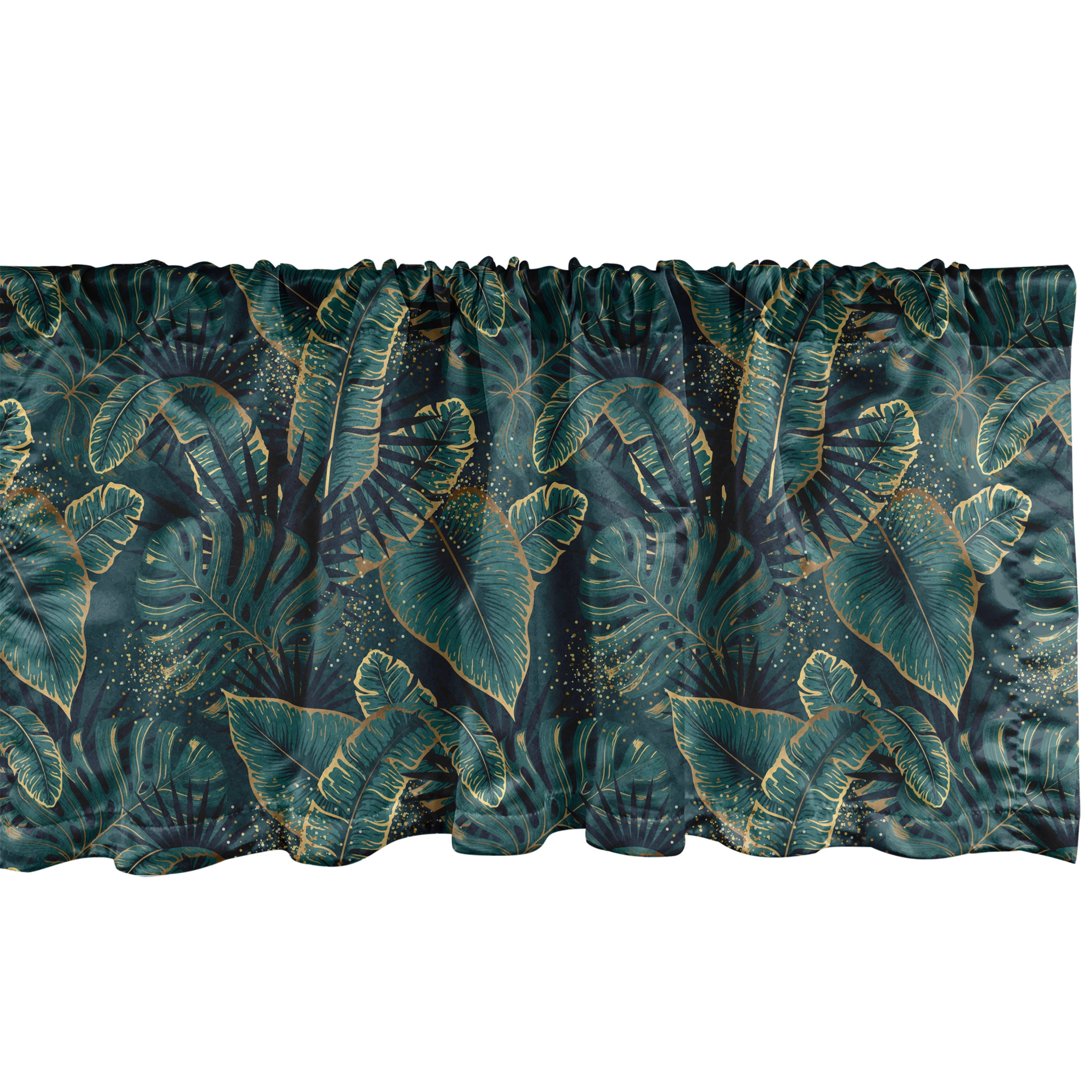 Tropical Window Valance, Wild Nature Theme Realistic Looking Drawn ...