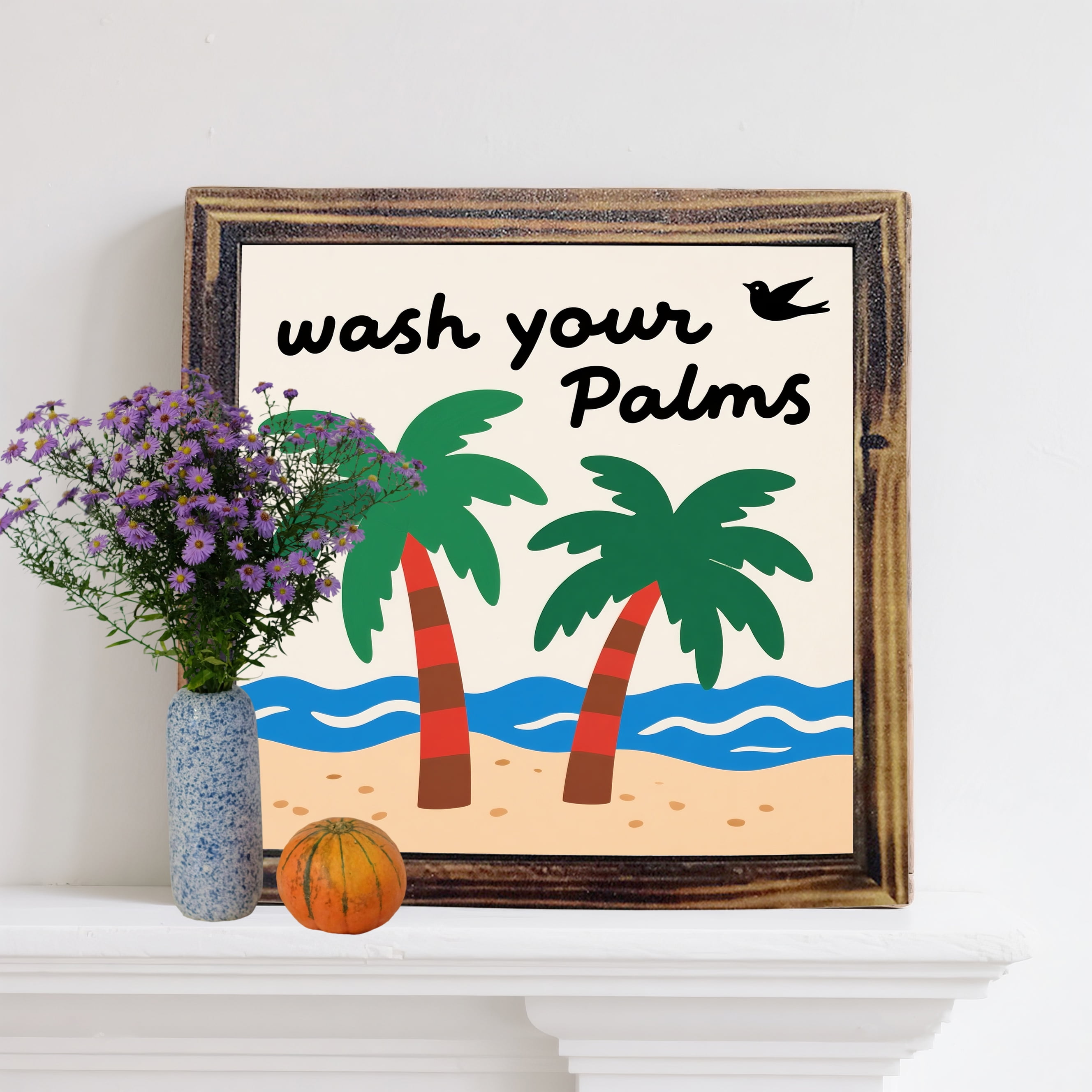 Tropical Wooden Sign Lightweight 8x8 Inch Wooden Beach Tropical Retro ...