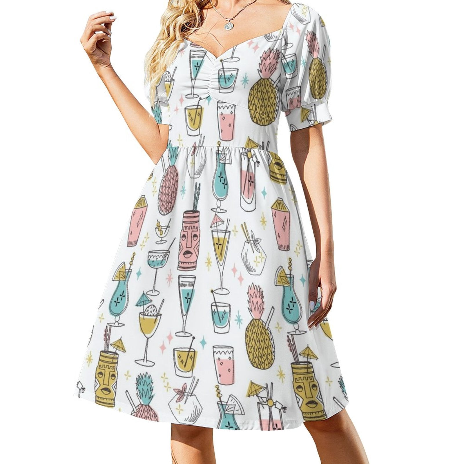 Tropical cocktails tiki bar hawaiian drinks cute pattern by andrea laur ...