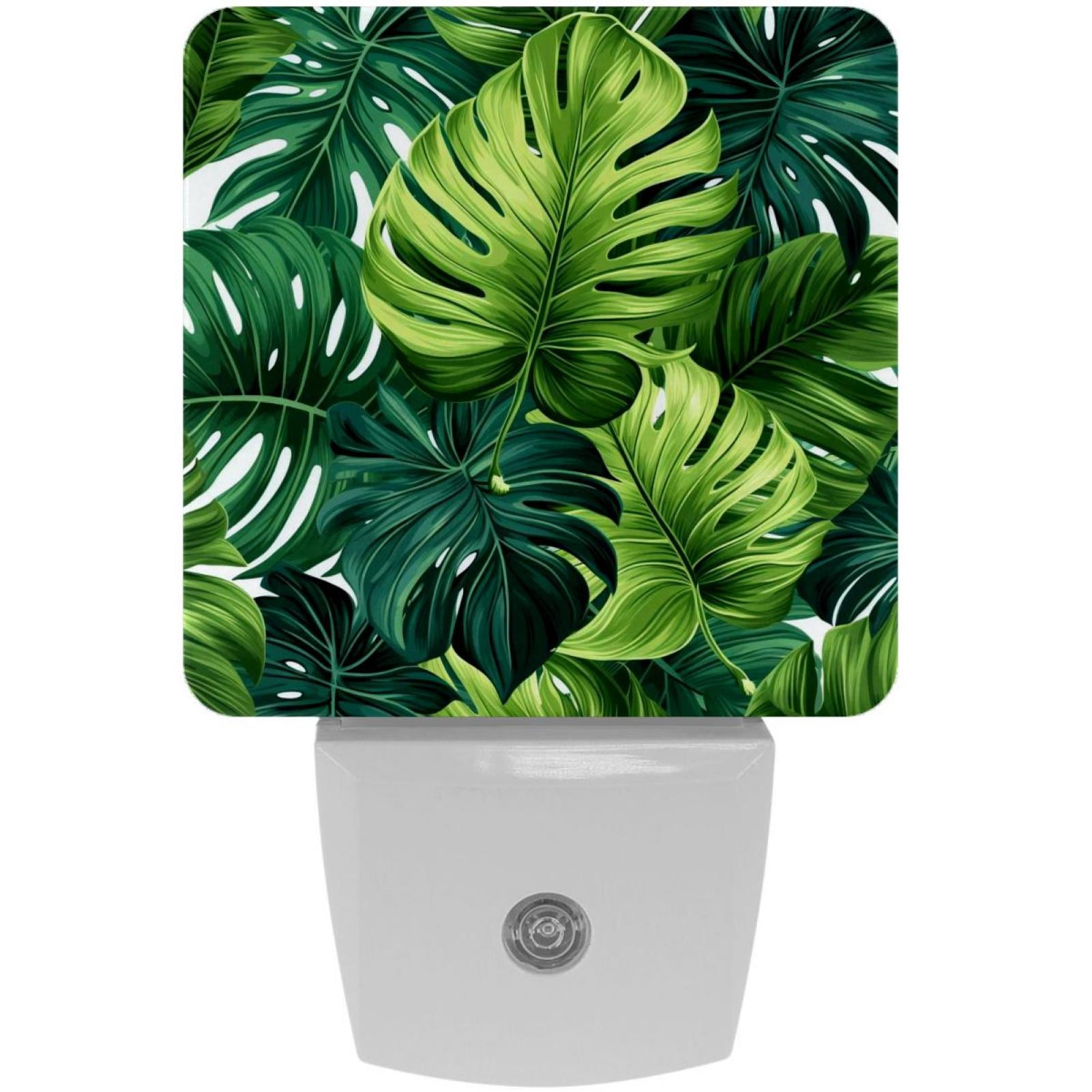 Tropical jungle palm fronds LED Square Night Lights - Bedside Lighting ...