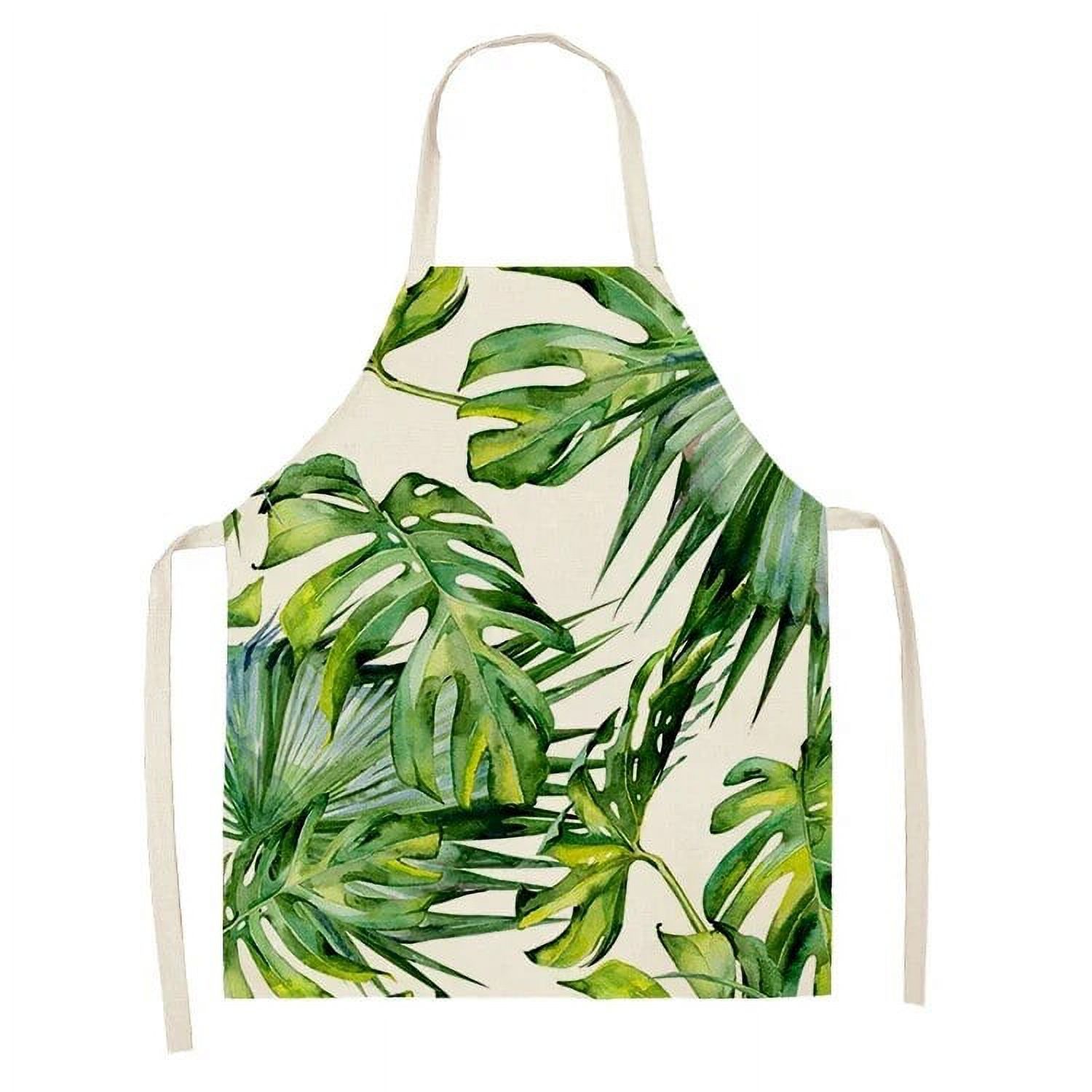 Tropical palm leaf kitchen apron adult cleaning equipment cotton linen ...