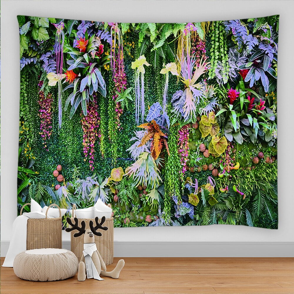 Tropical plant Grass Tapestry Flower Green Plant Wall Hanging Cloth ...