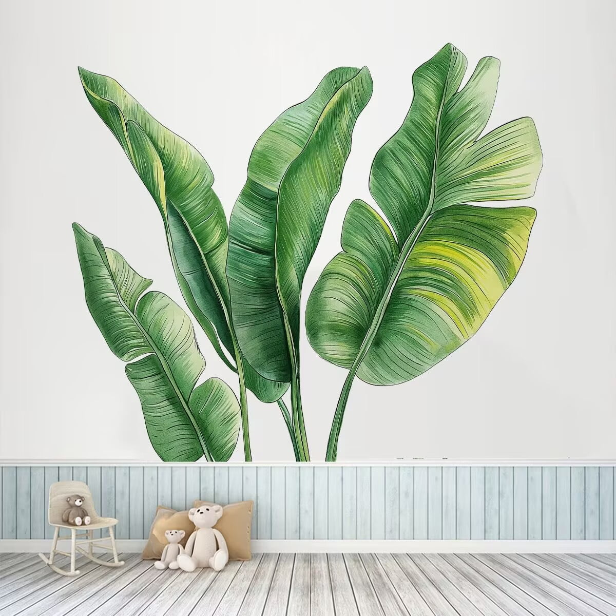 Tropical plant decals, large-leaf plant stickers, banana leaf wall ...