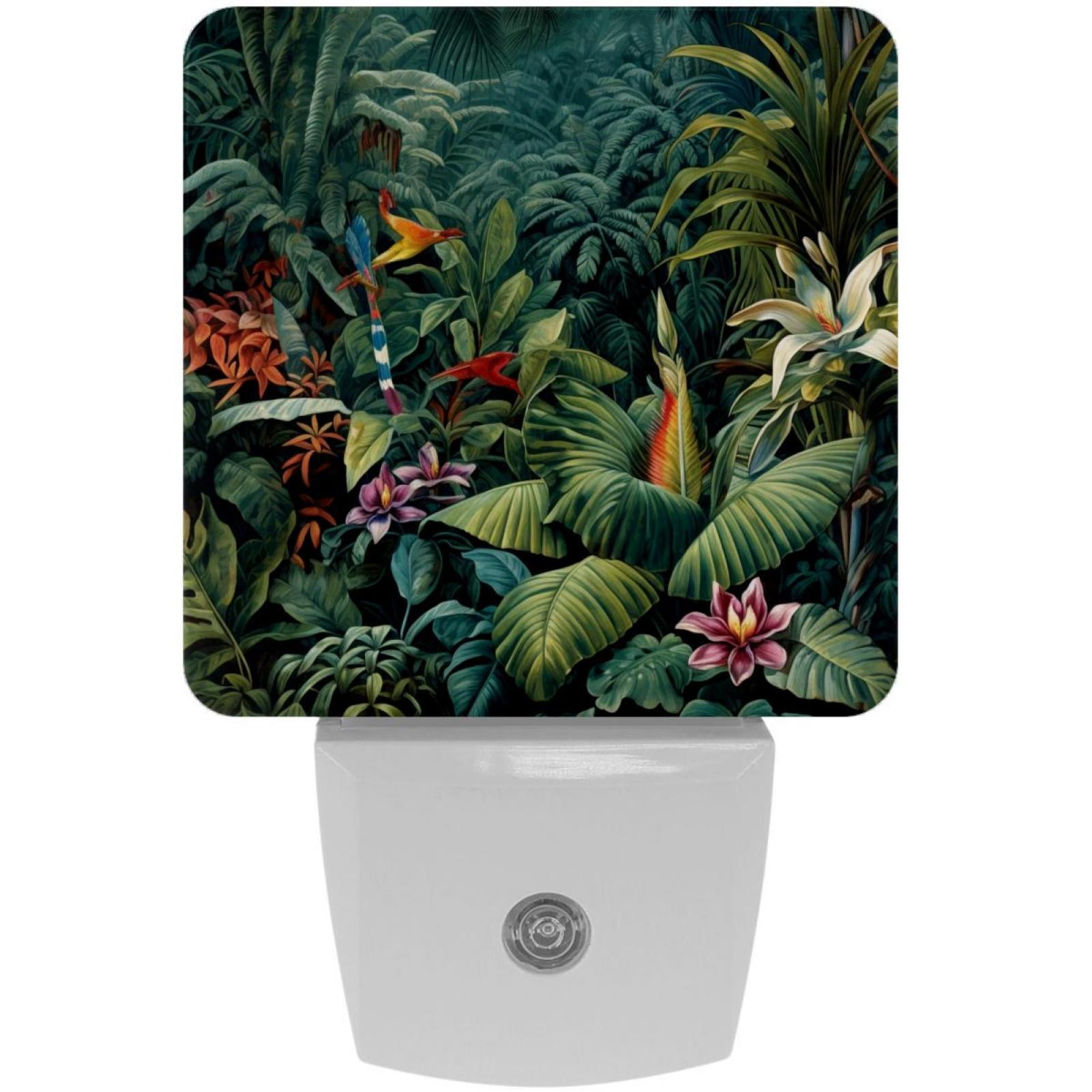 Tropical plants LED Square Night Light - Energy Efficient Plug-in ...